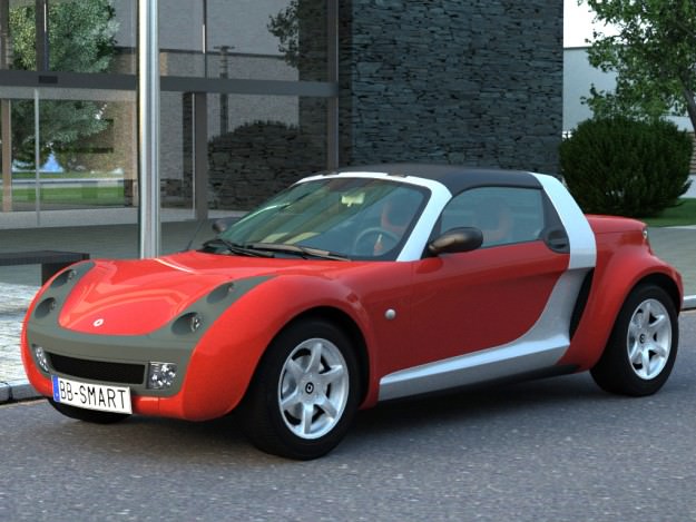 Smart Roadster 2007 3D model animated rigged | CGTrader