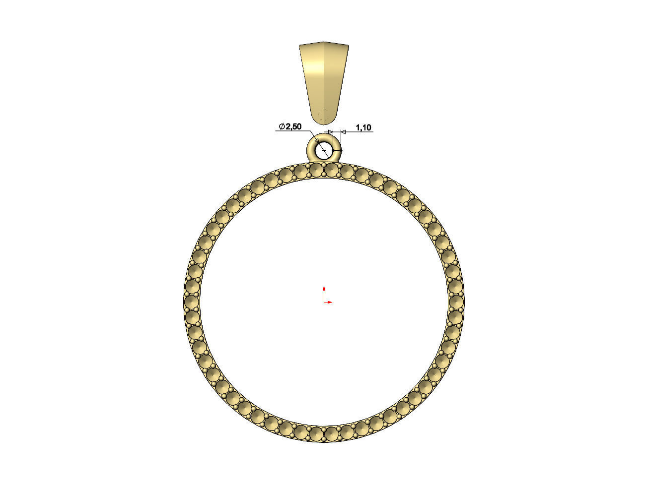 Diamond bezel 50 pesos coin pendant frame 3D model 3D printable | CGTrader