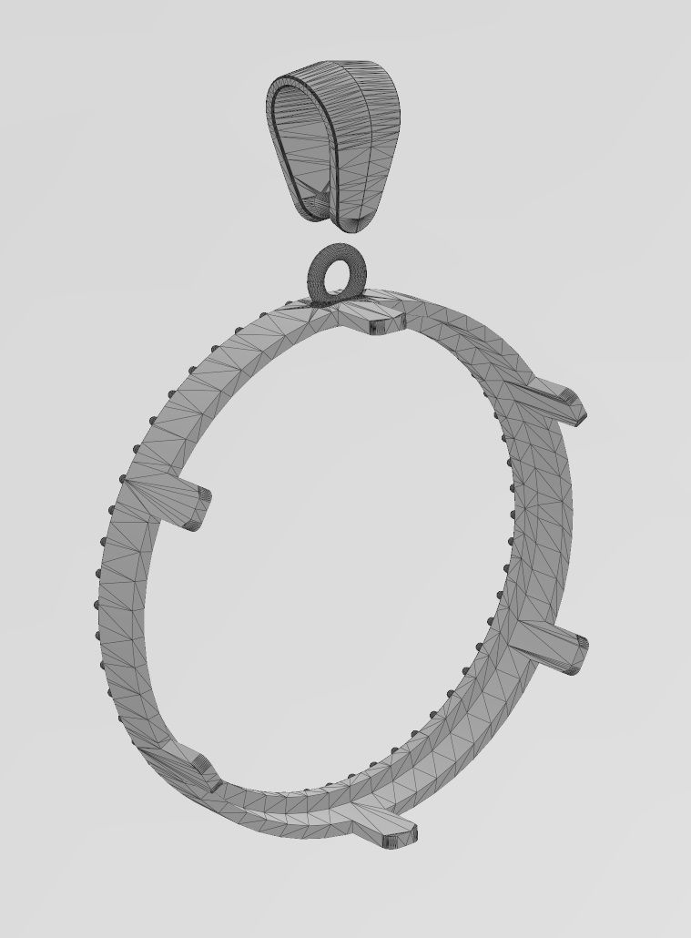 Diamond bezel 50 pesos coin pendant frame 3D model 3D printable | CGTrader