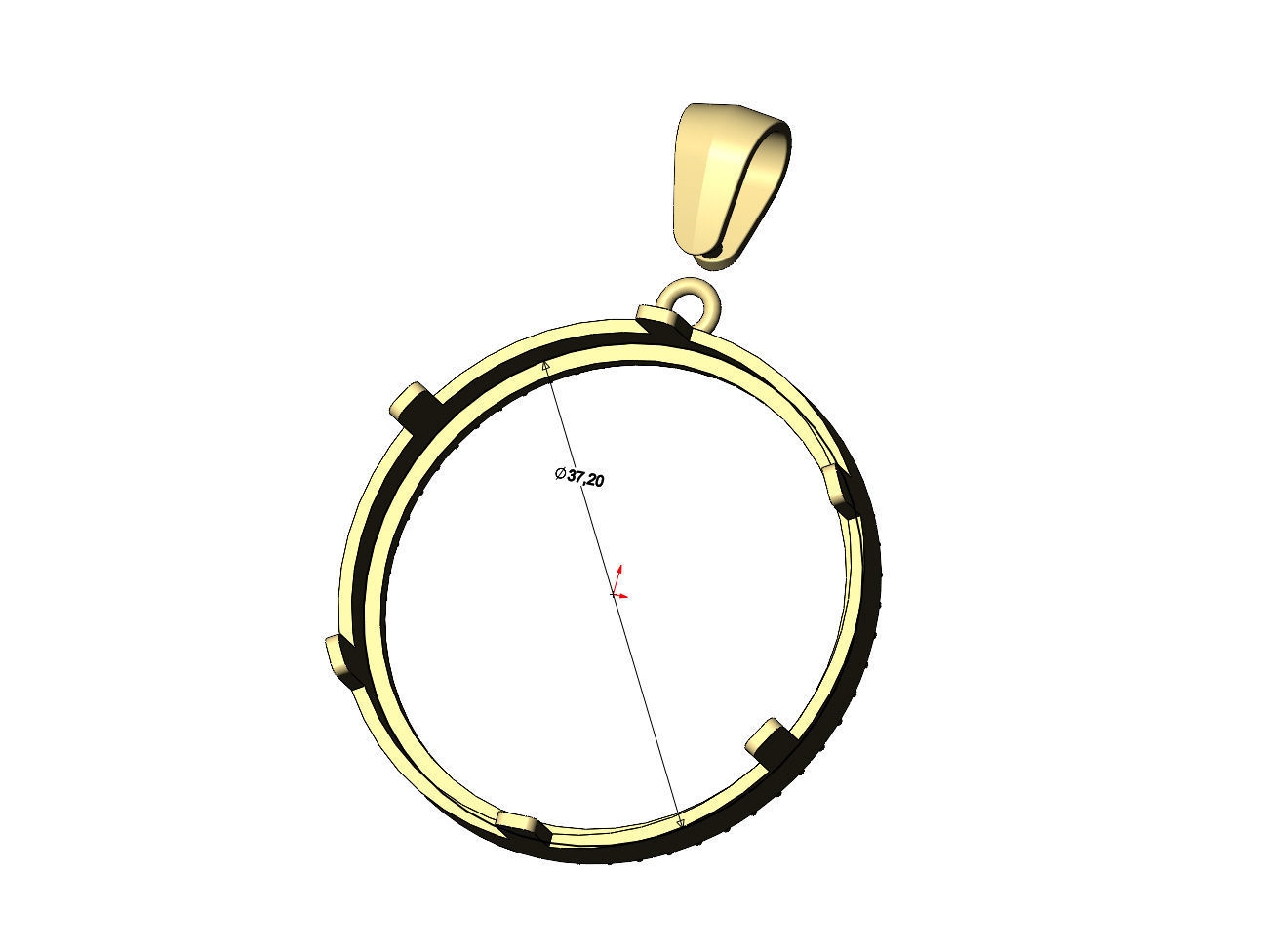 Diamond bezel 50 pesos coin pendant frame 3D model 3D printable | CGTrader