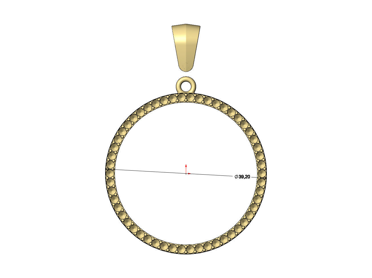 Diamond bezel 50 pesos coin pendant frame 3D model 3D printable | CGTrader