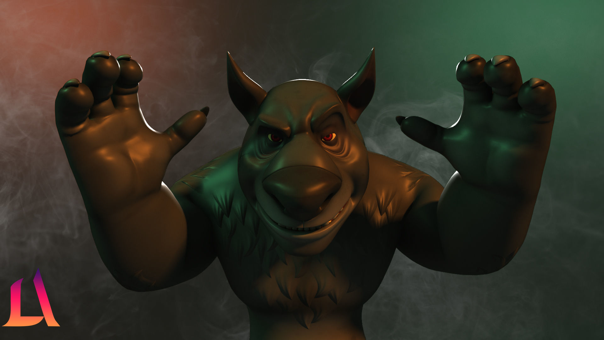 3D model Stylized Cartoon Rigged Black Wolf VR / AR / low-poly | CGTrader