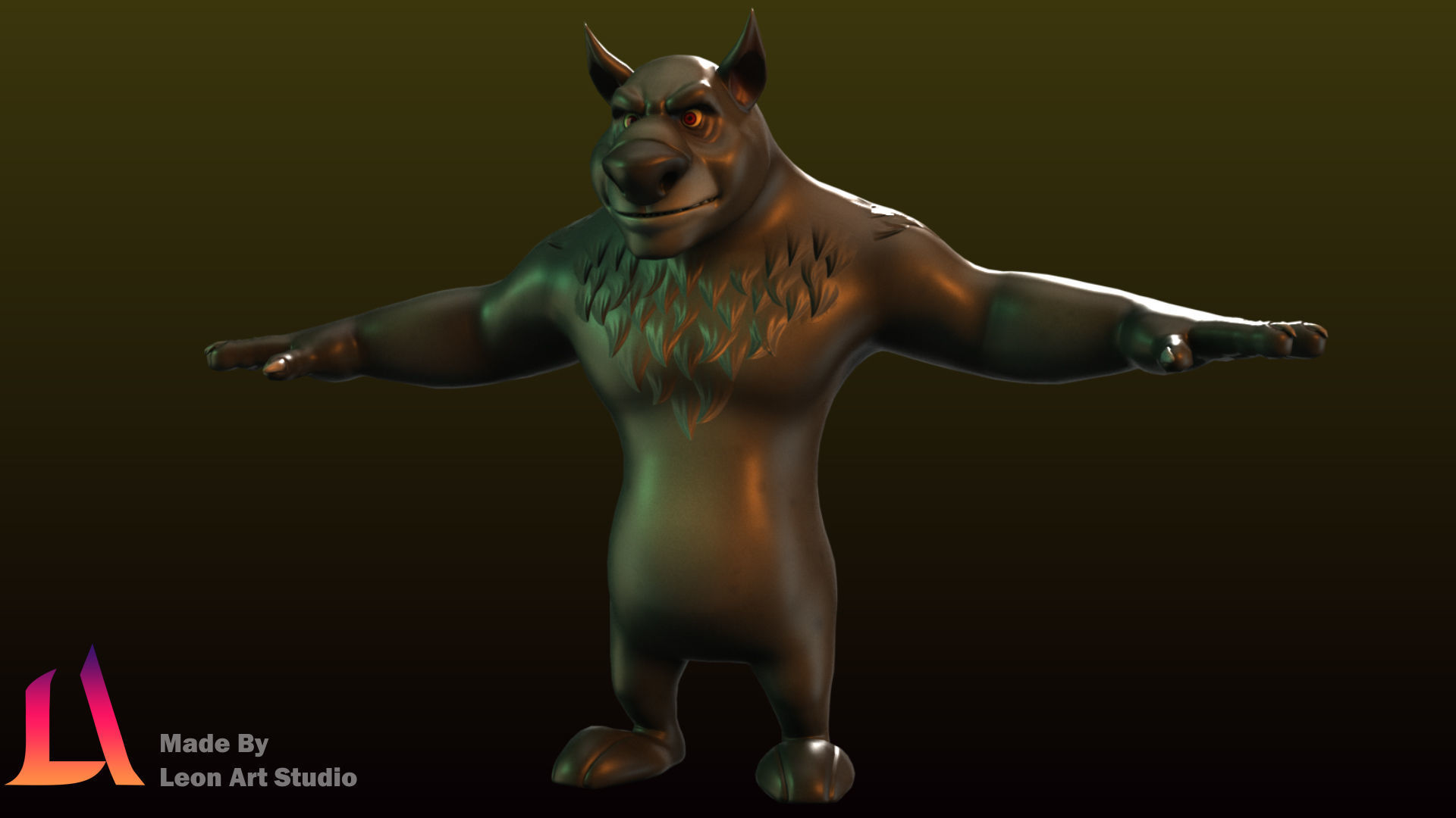 3D model Stylized Cartoon Rigged Black Wolf VR / AR / low-poly | CGTrader