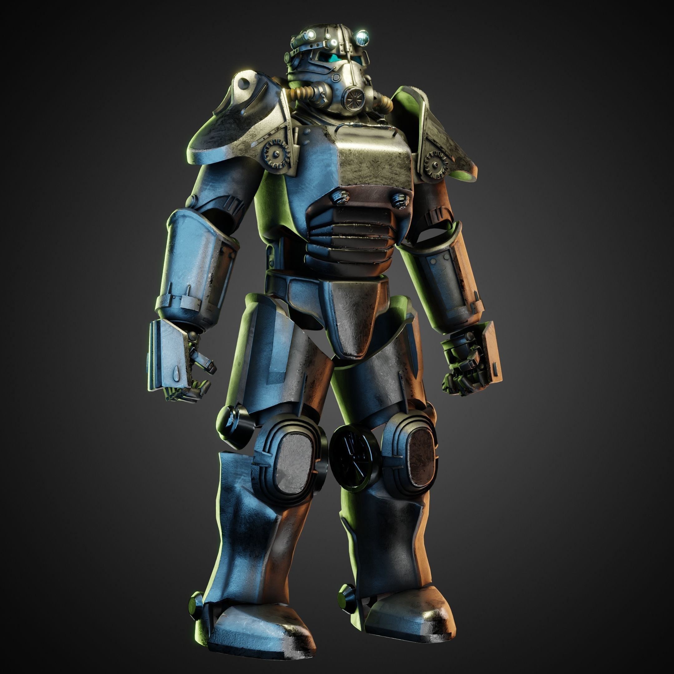 Fallout 4 T-45 Power Armor Armor for Cosplay 3D Model Collection 3D ...