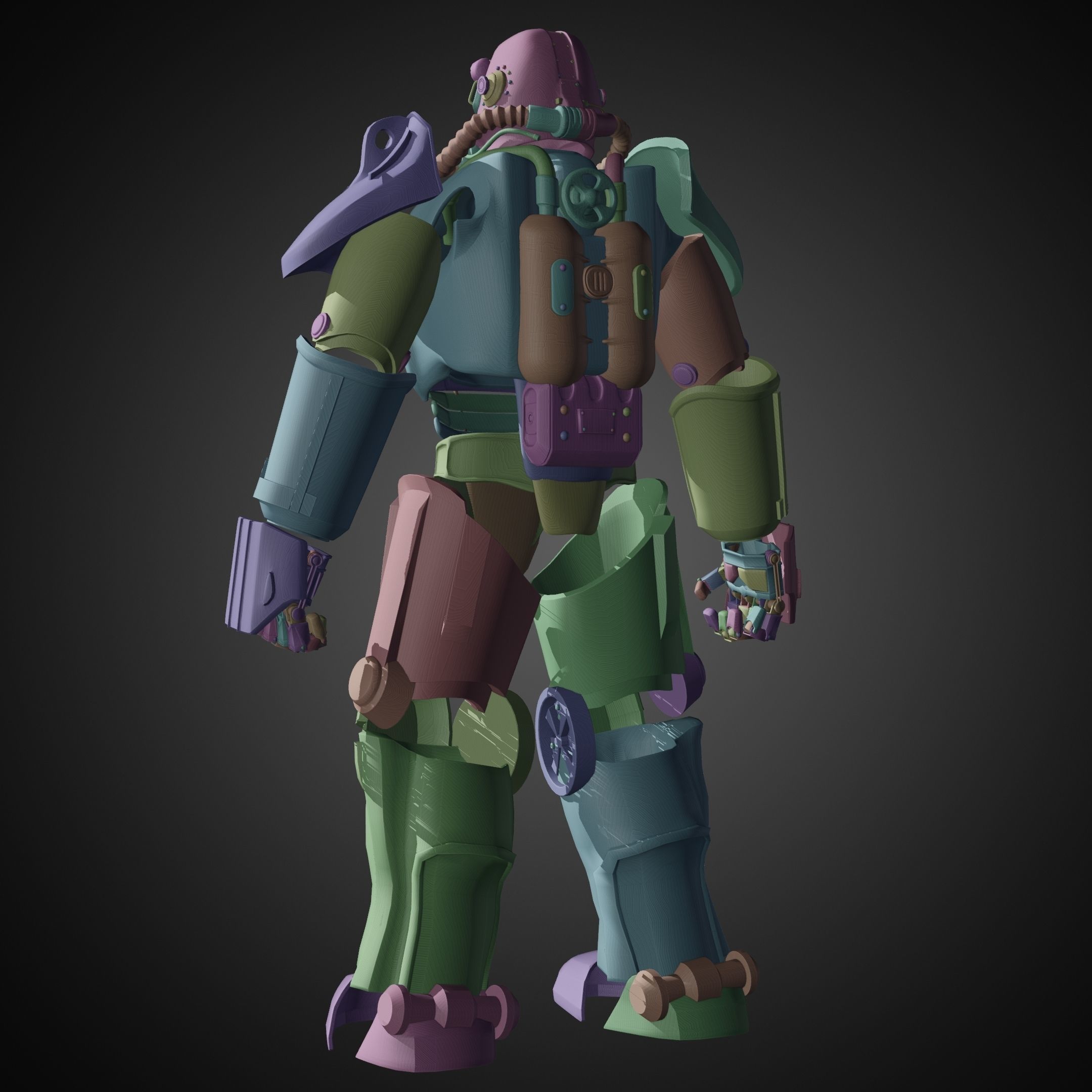 Fallout 4 T-45 Power Armor Armor for Cosplay 3D Model Collection 3D ...