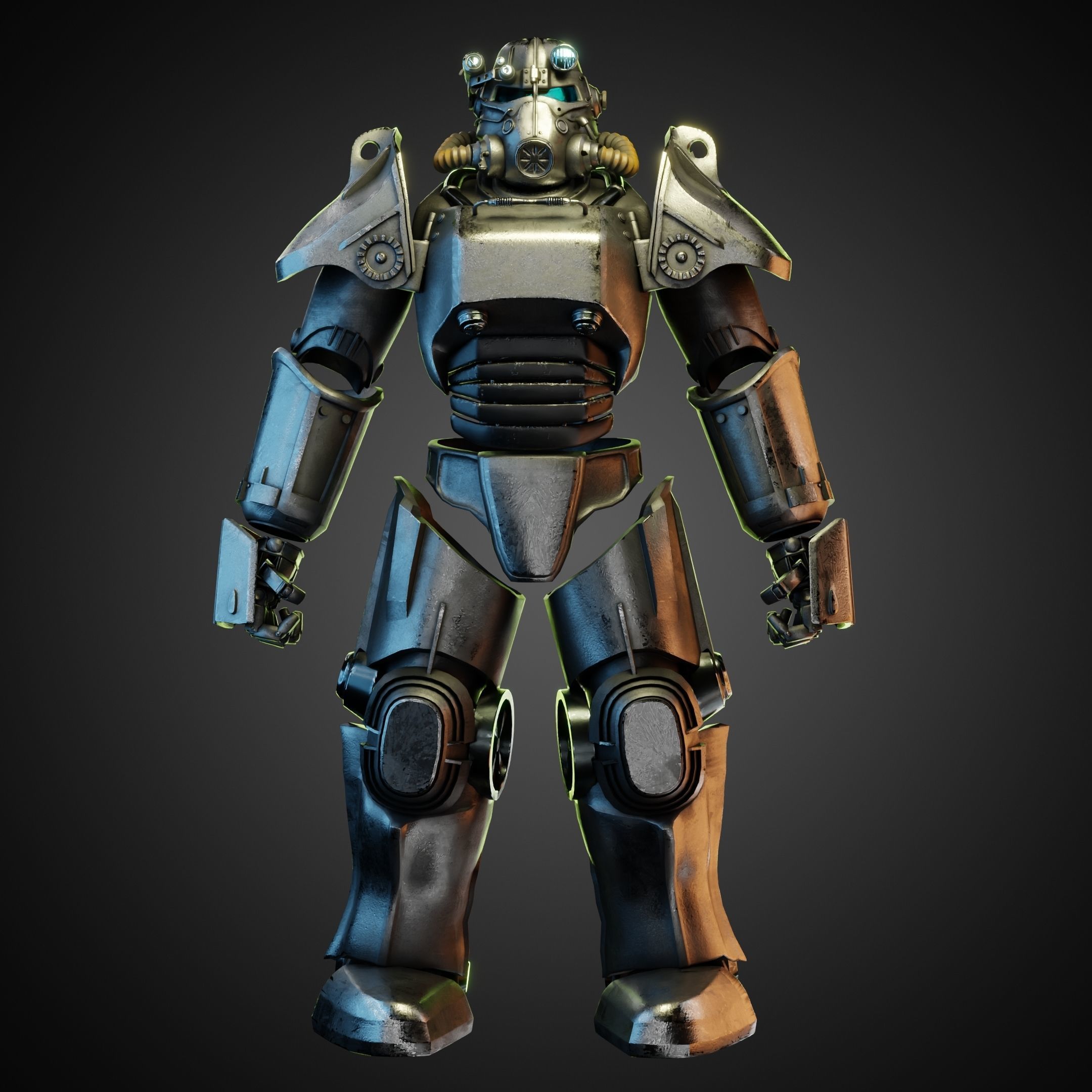 Fallout 4 T-45 Power Armor Armor for Cosplay 3D Model Collection 3D ...