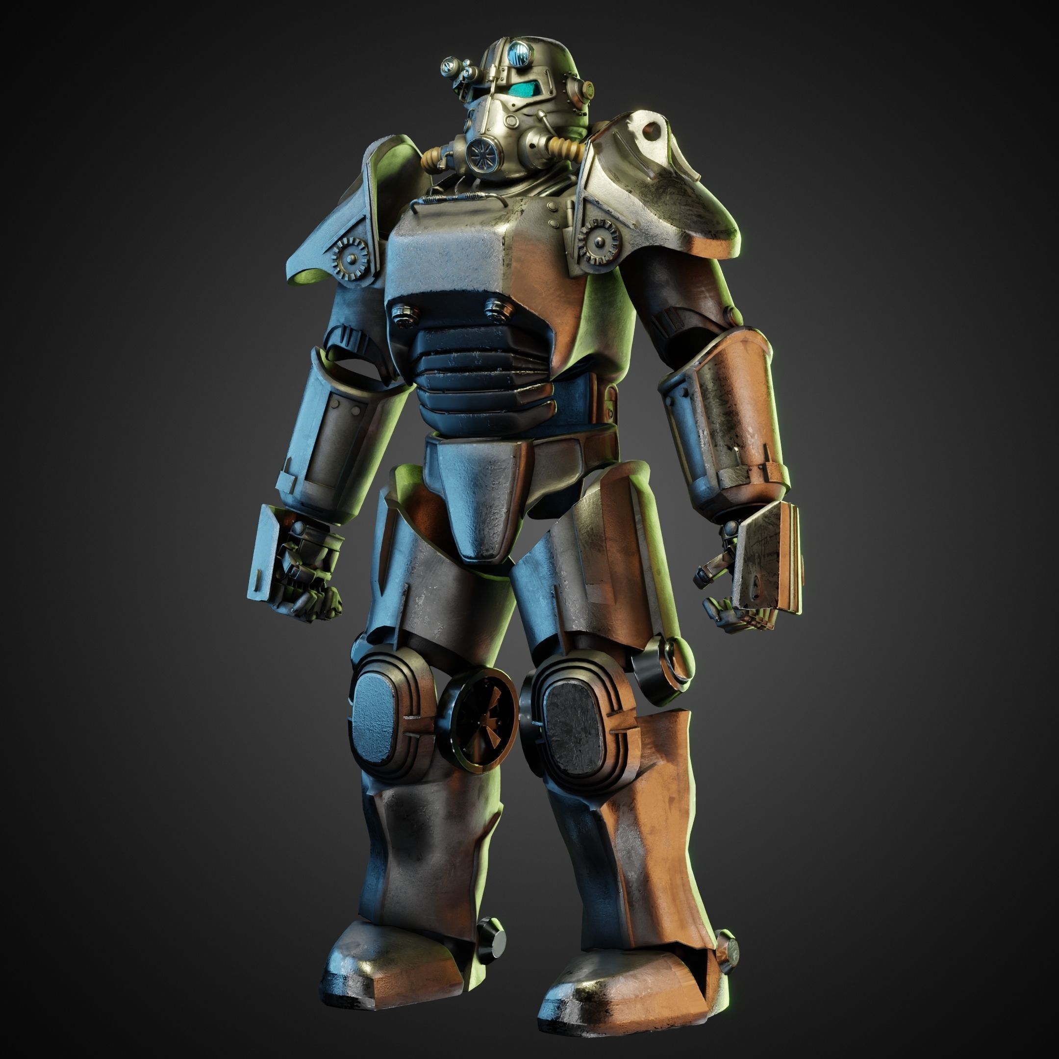 Fallout 4 T-45 Power Armor Armor for Cosplay 3D Model Collection 3D ...