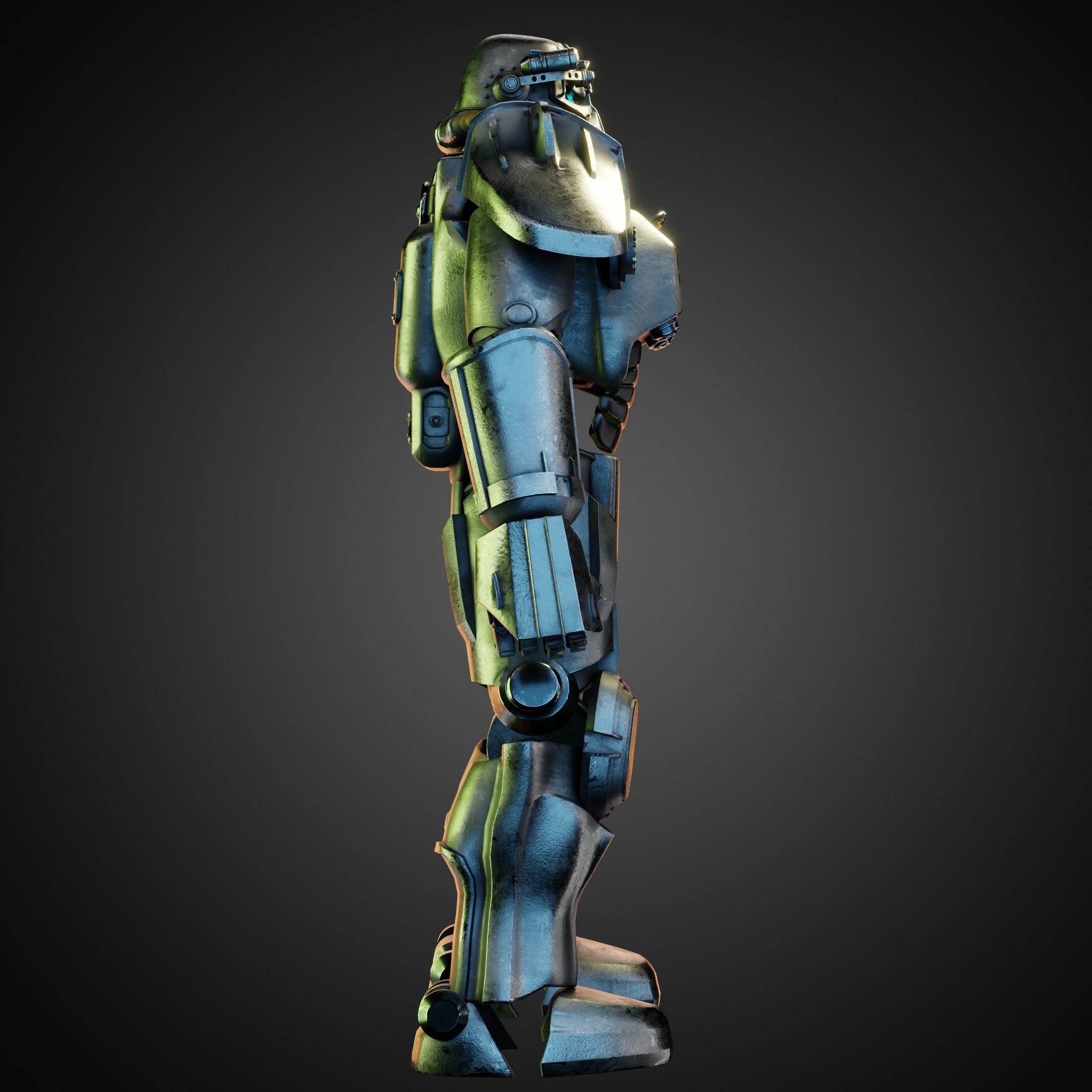 Fallout 4 T-45 Power Armor Armor for Cosplay 3D Model Collection 3D ...