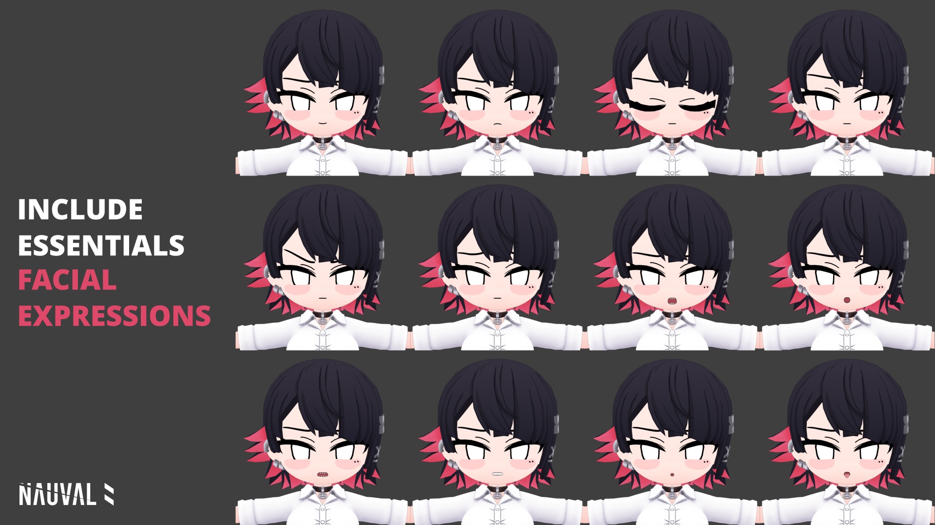 3D model Ellen Joe - Chibi Low Poly Rigged Blender Model VR / AR / low ...