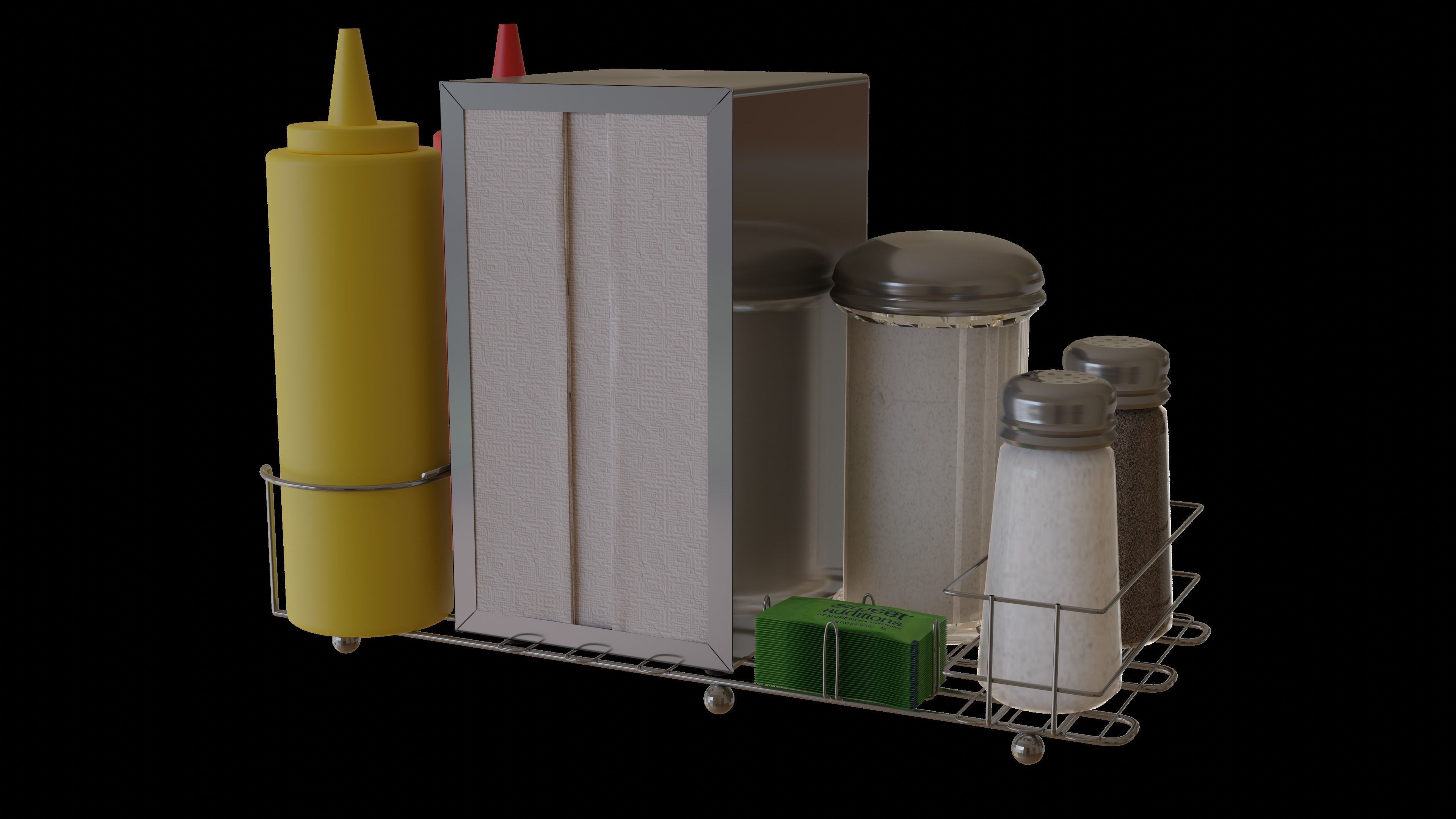 Condiment Set free 3D model | CGTrader