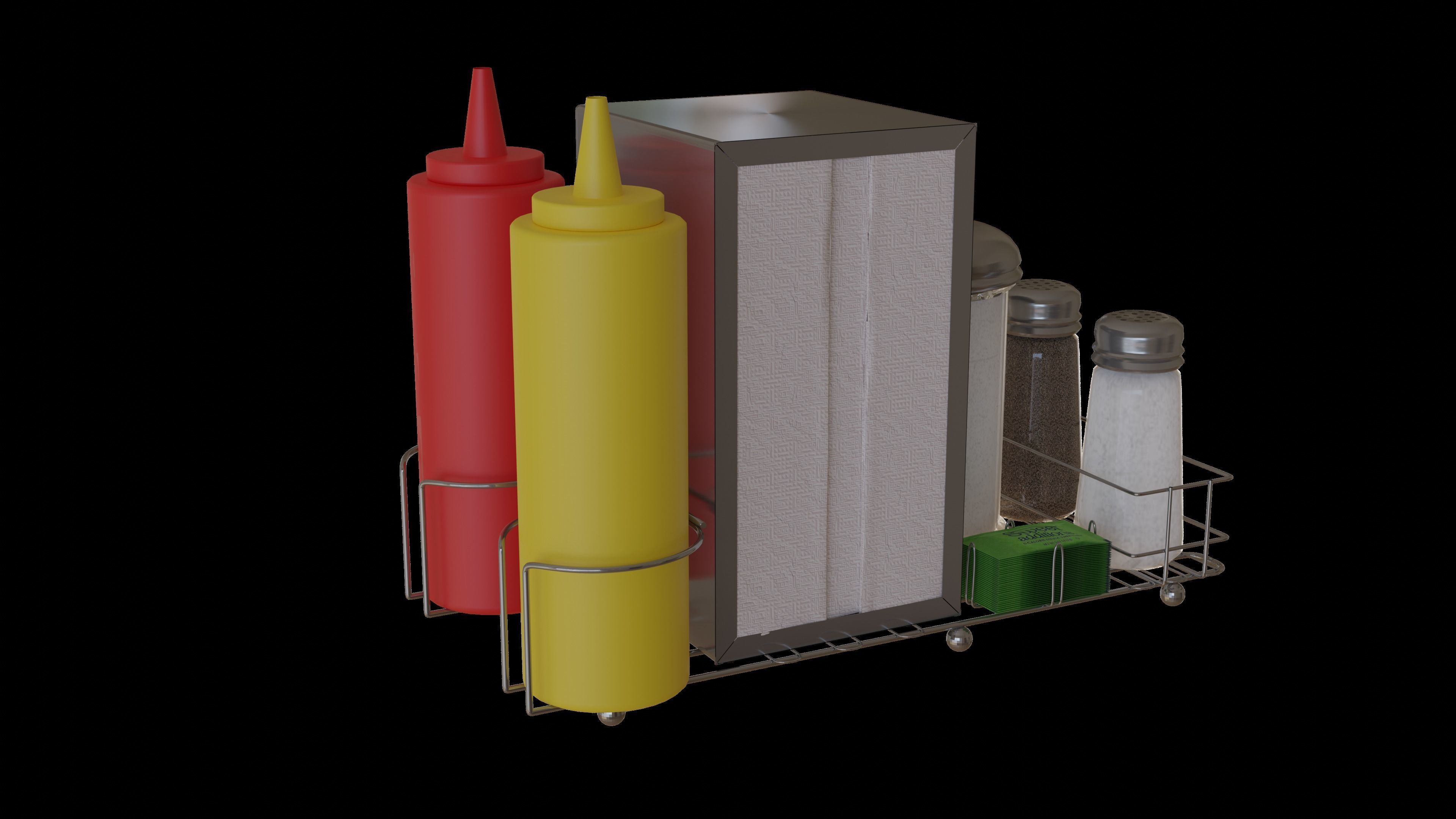 Condiment Set free 3D model | CGTrader