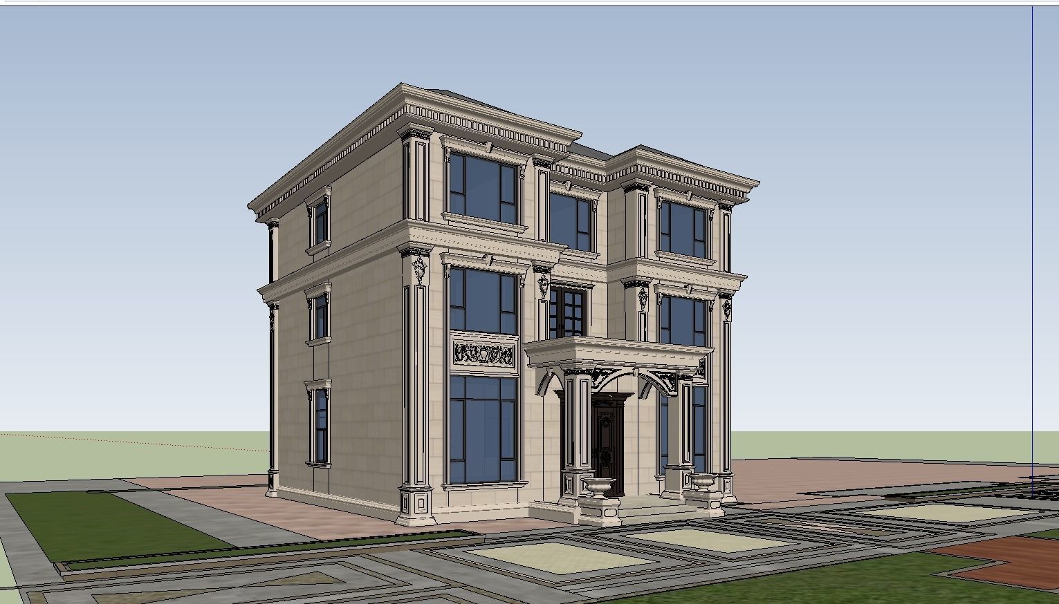 European style facade free VR / AR / low-poly 3D model animated | CGTrader