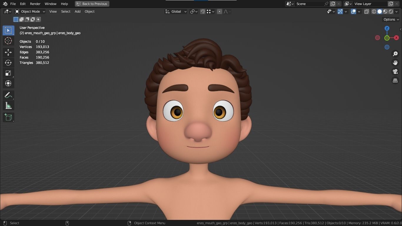 Enzo cartoon male teen kid character 3D model | CGTrader