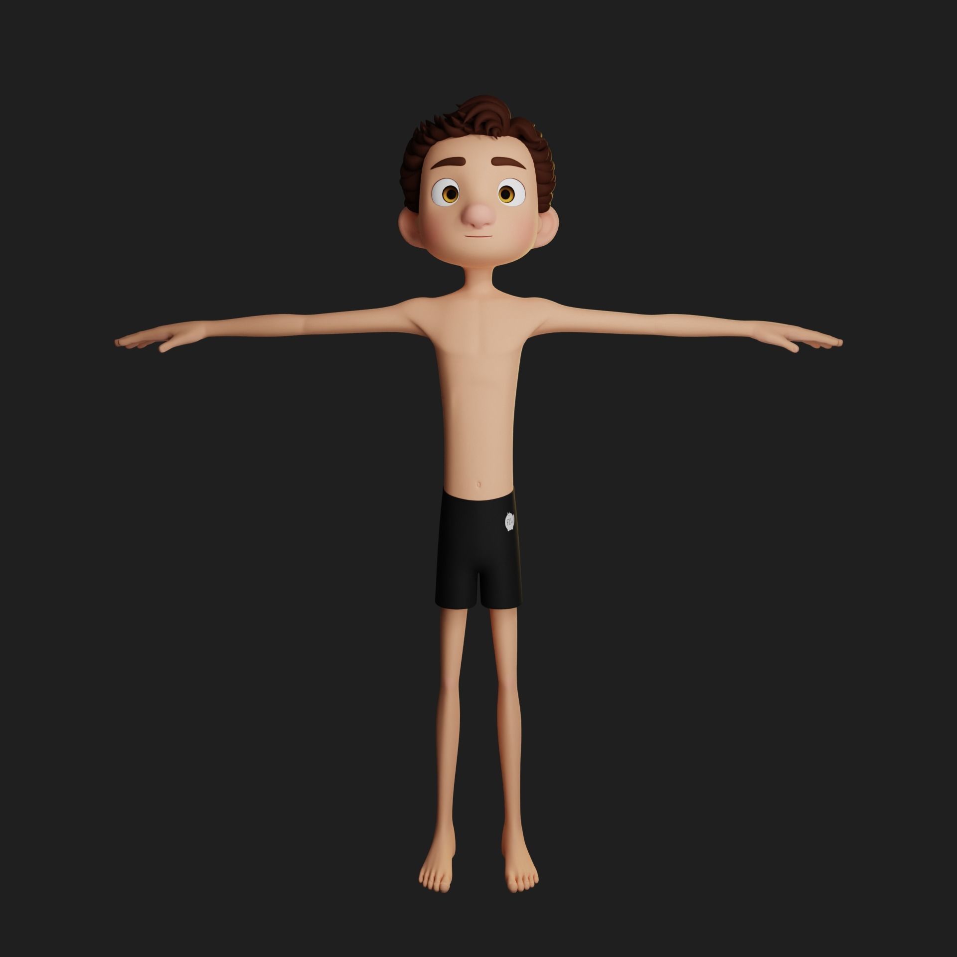 Enzo cartoon male teen kid character 3D model | CGTrader