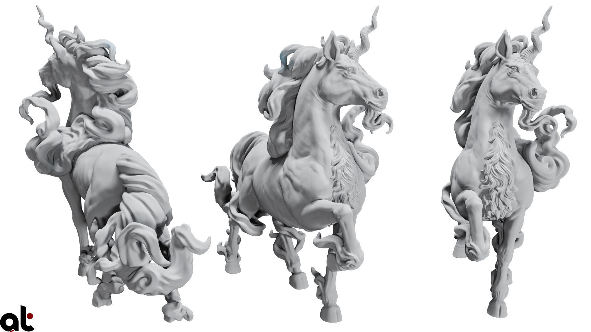 Smoke Elemental Unicorn 3D model 3D printable | CGTrader