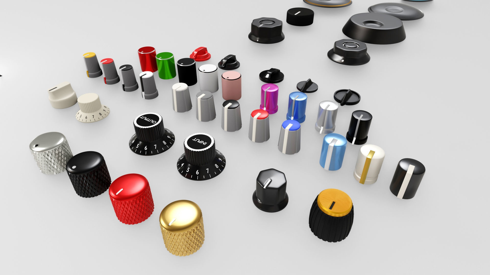 Modular 3D audio amp knobs meters and switches Blender LTS 2024 3D model | CGTrader