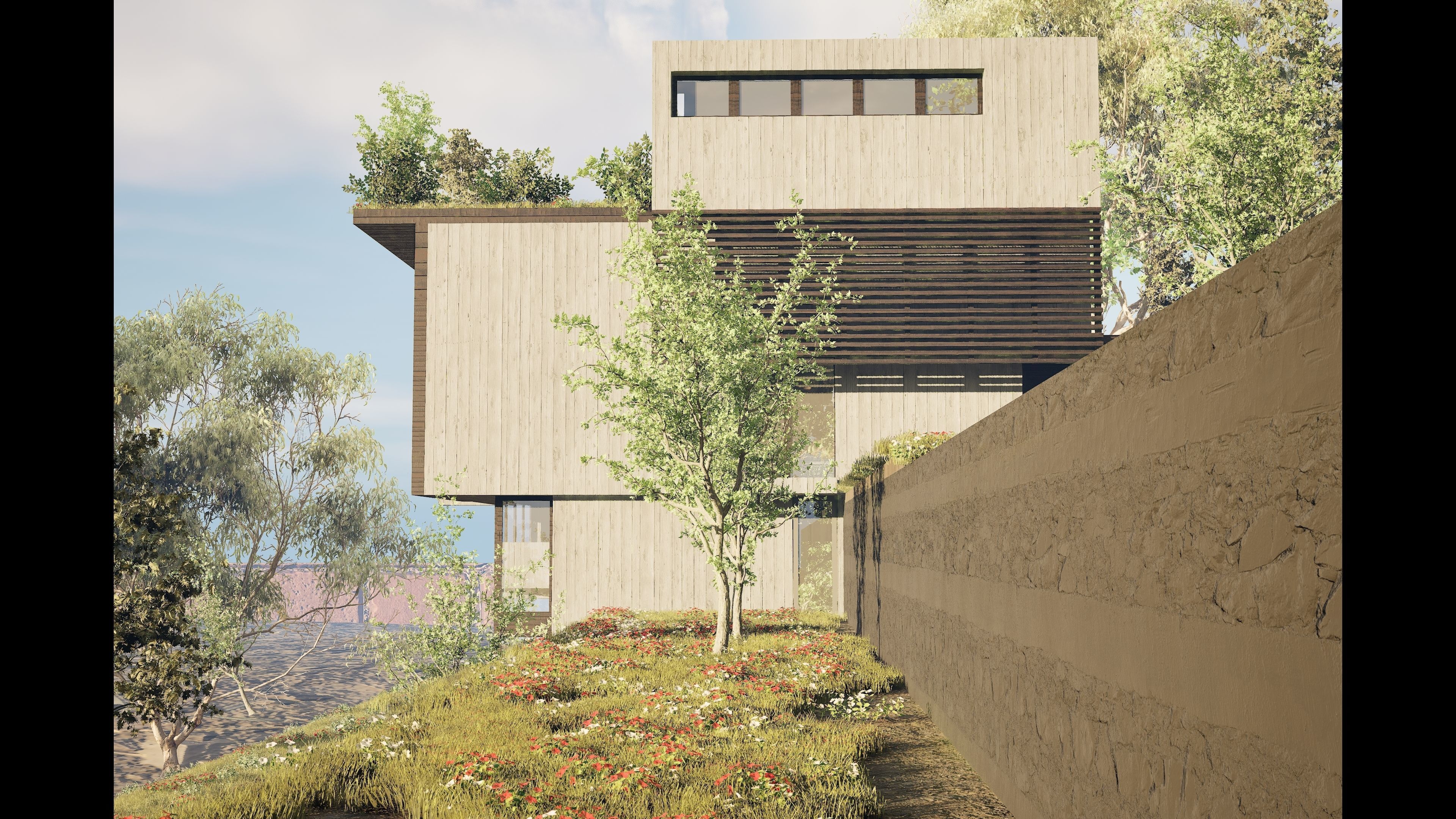 3D model Sloped Terrain House VR / AR / low-poly | CGTrader