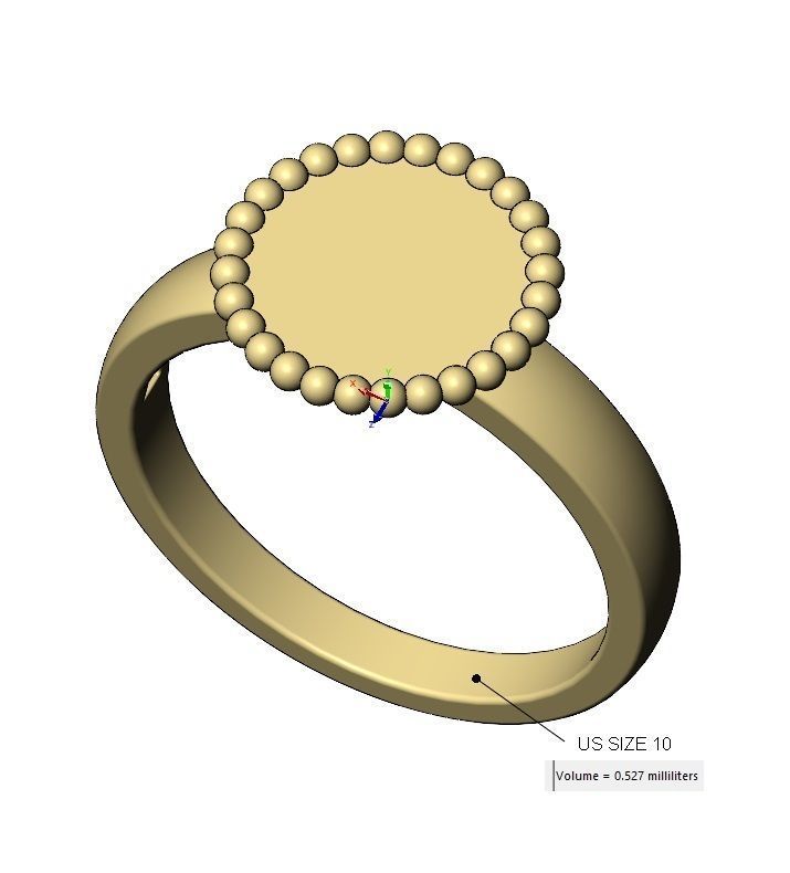 Beaded round disk ring US sizes 6to10 3D model 3D printable | CGTrader