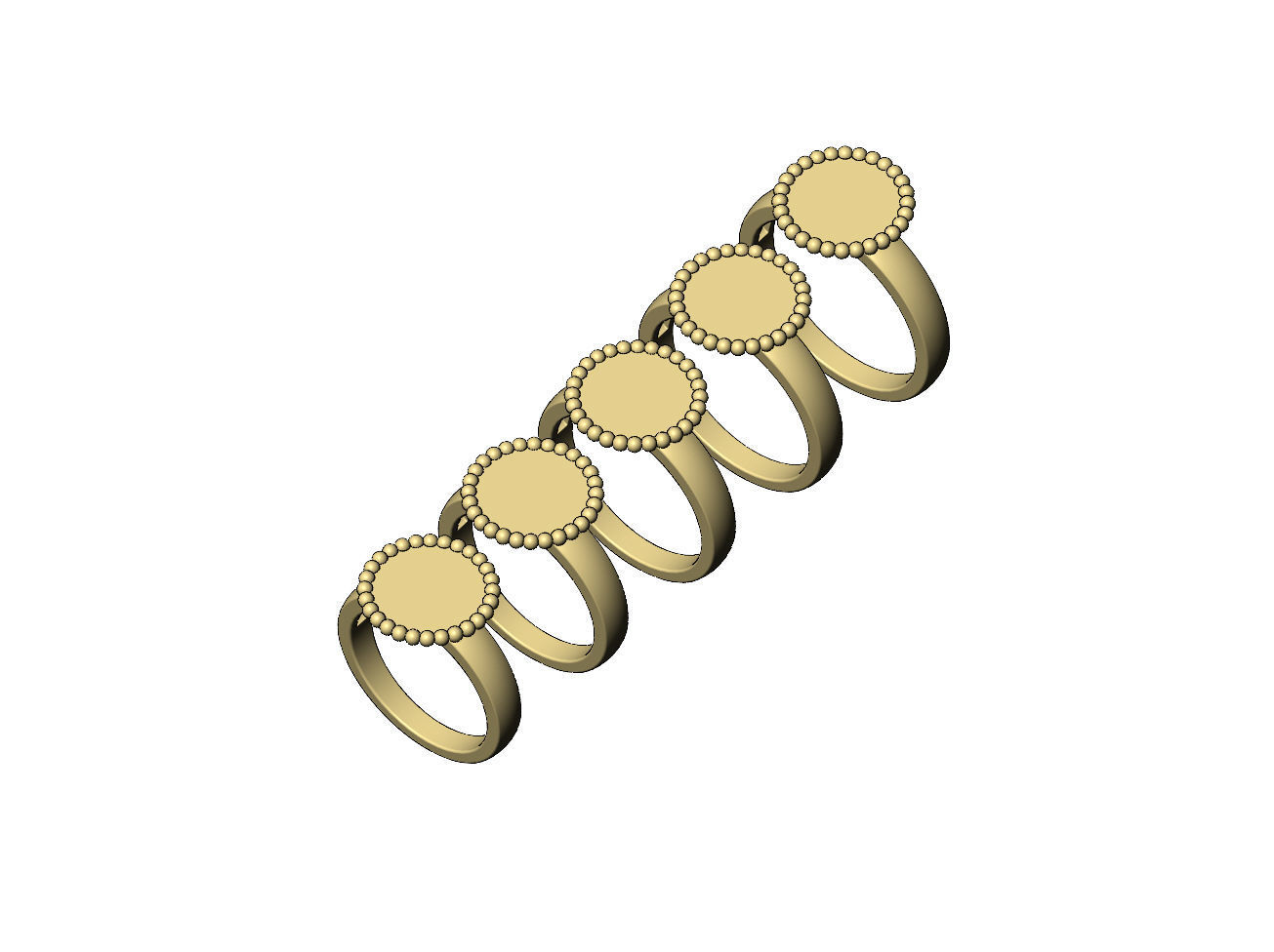 Beaded round disk ring US sizes 6to10 3D model 3D printable | CGTrader