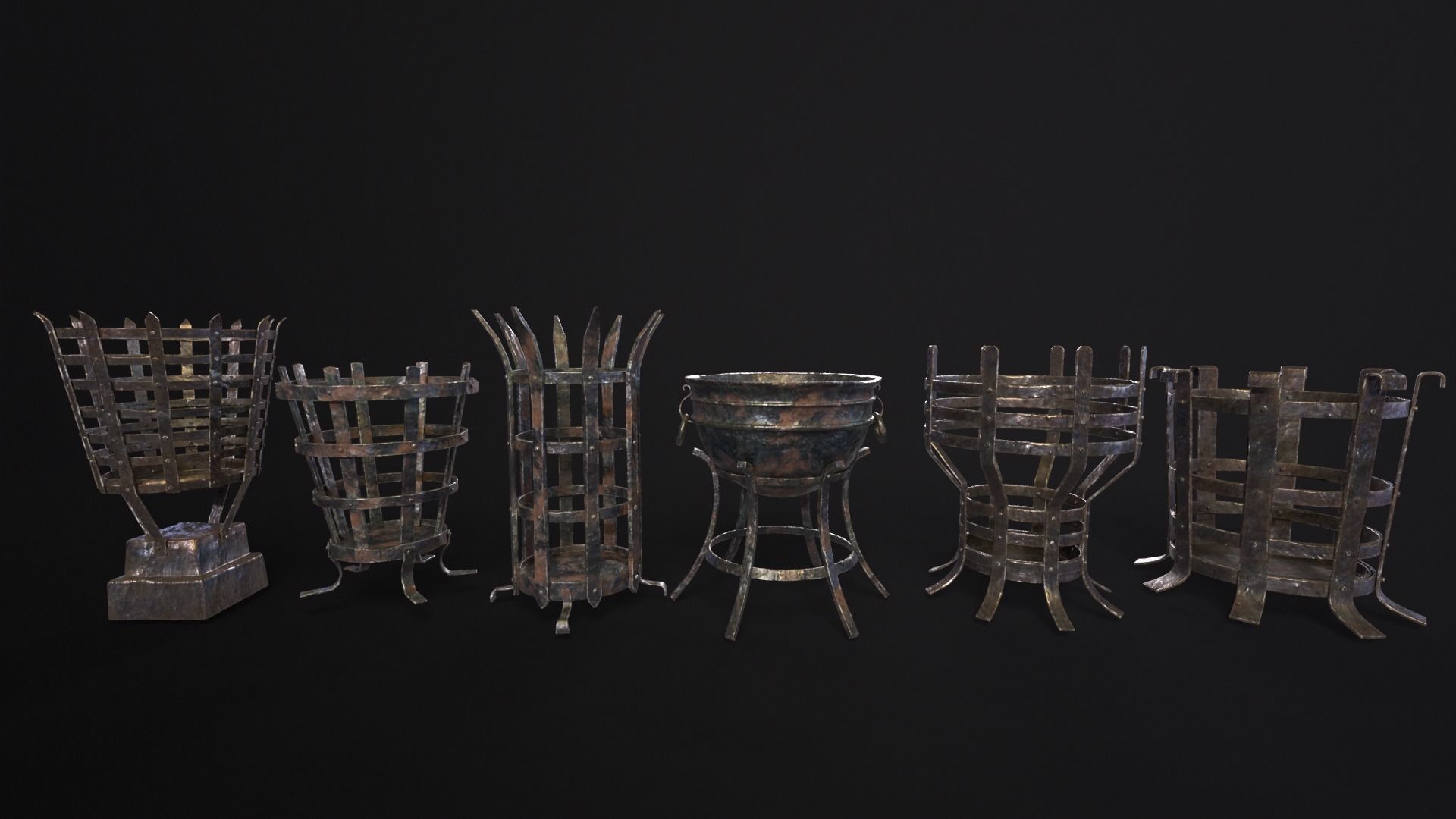3D Model Collection Brazier Pack VR / AR / low-poly | CGTrader
