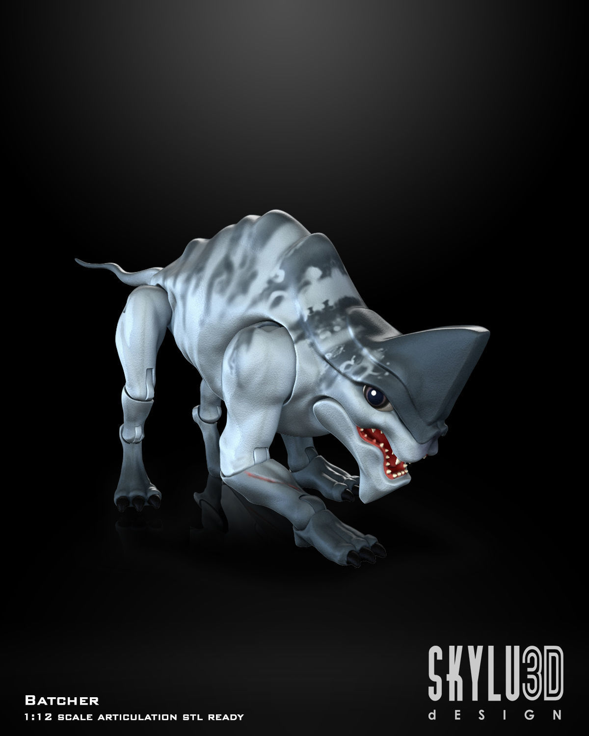 Batcher lurca hound One12 scale articulation STL files 3D model 3D ...