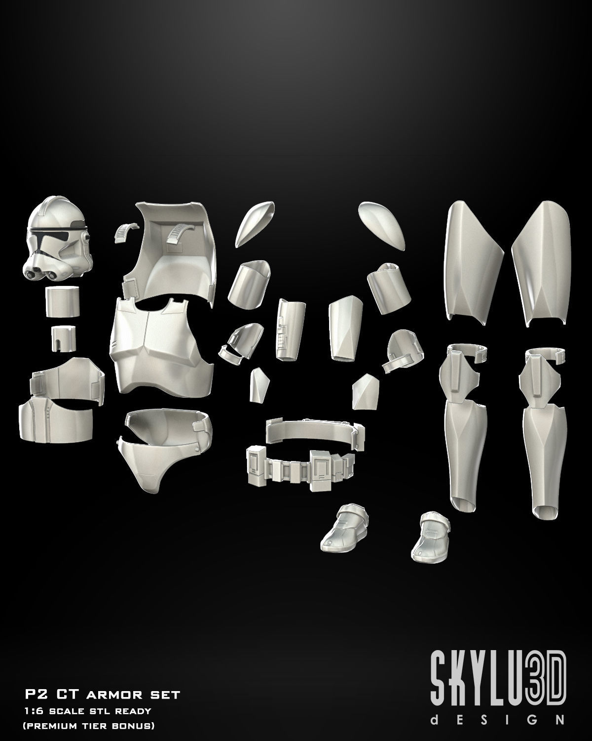 One6 Scale Phase 2 Clone Trooper Armor 3d Print STL files 3D model 3D printable | CGTrader