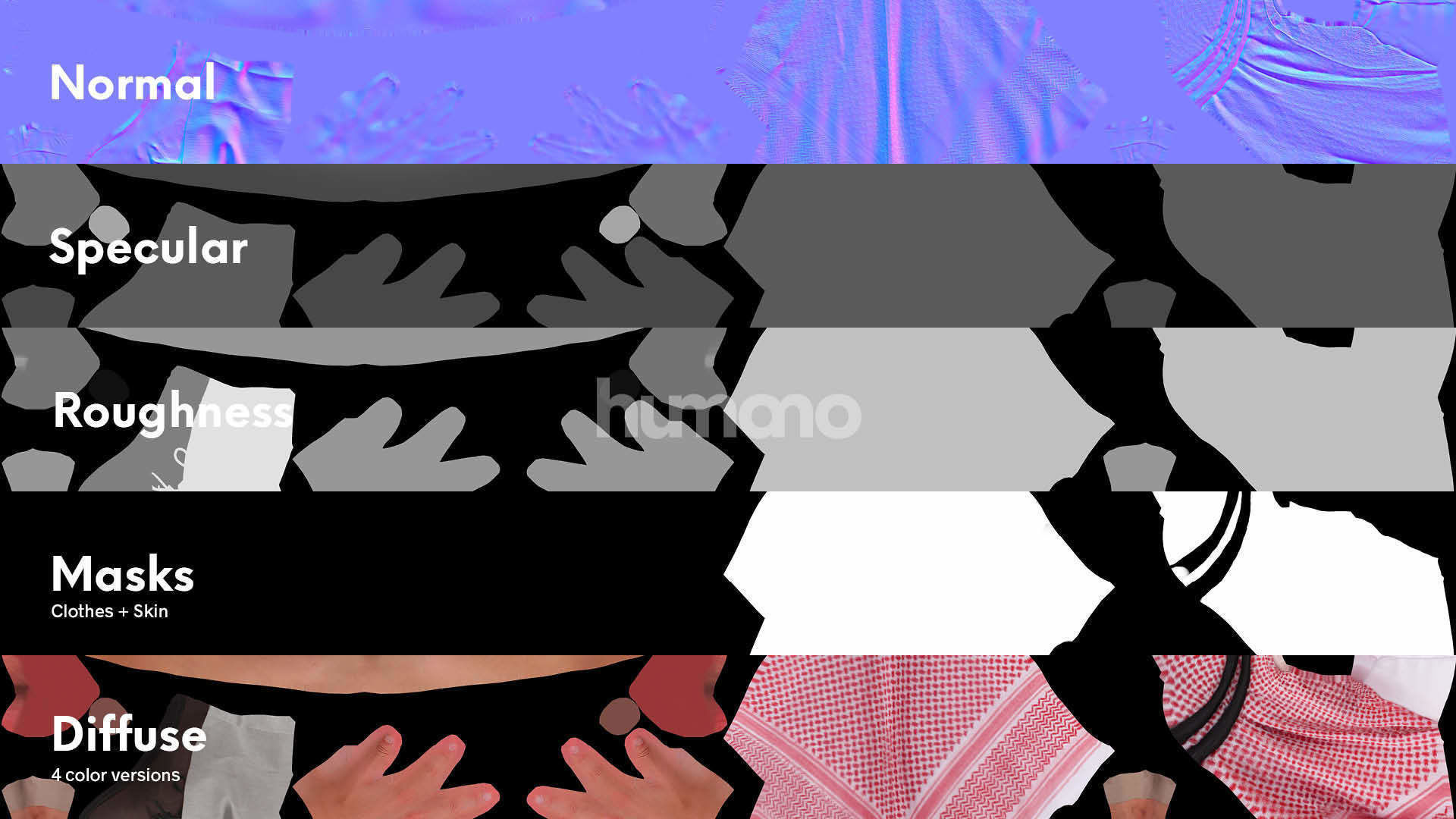 3D model Arab man rigged - different thobe colors - 068-5965 VR / AR ...