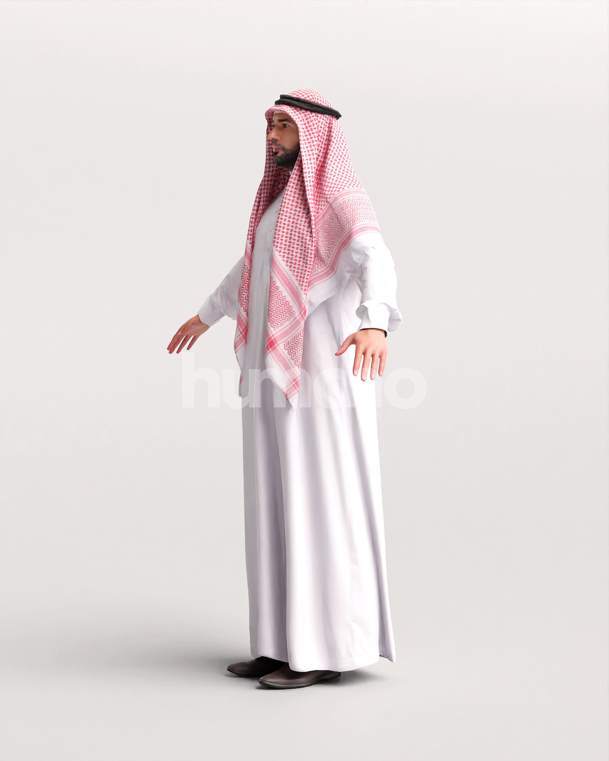 3D model Arab man rigged - different thobe colors - 068-5965 VR / AR ...