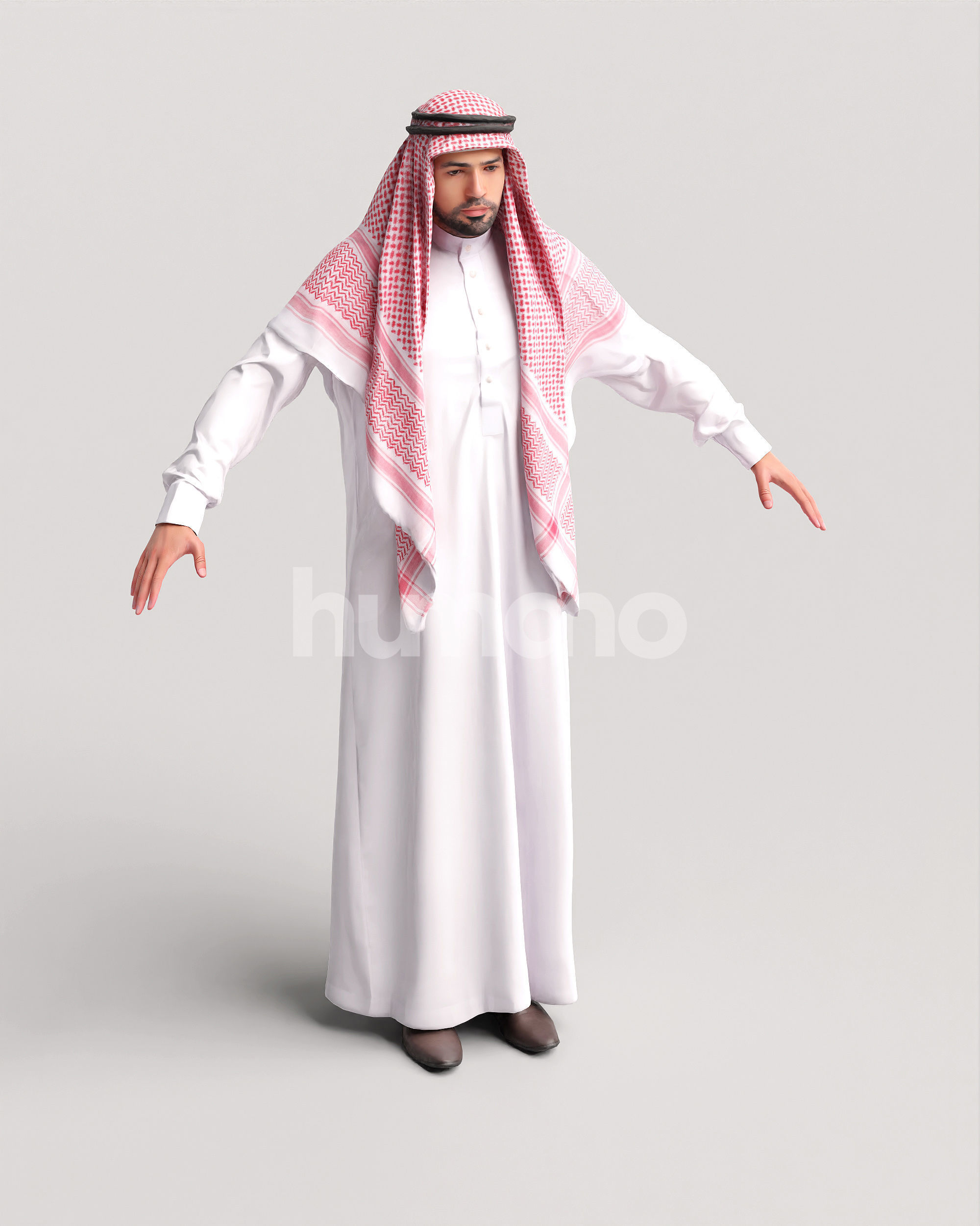 3D model Arab man rigged - different thobe colors - 068-5965 VR / AR ...
