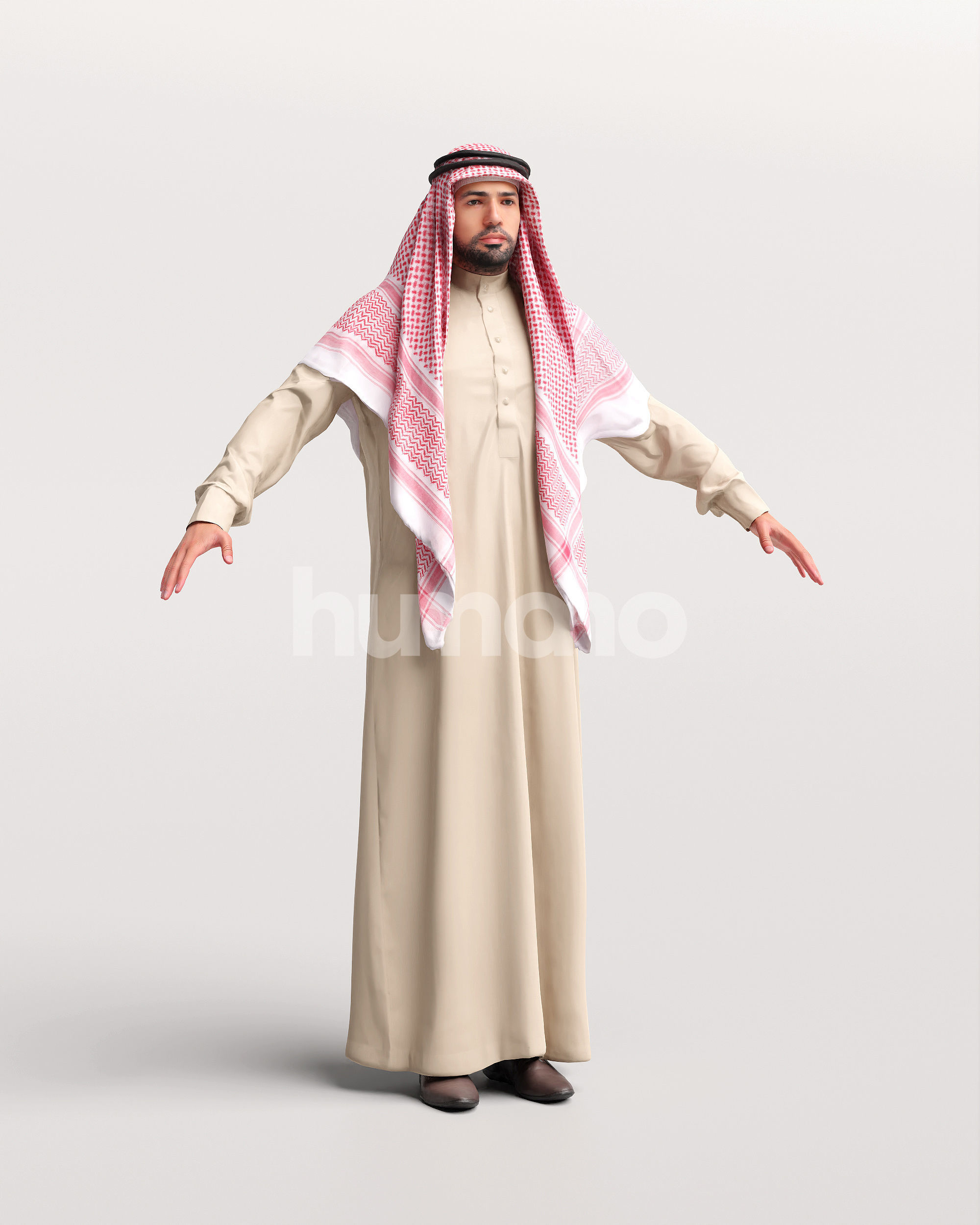 3D model Arab man rigged - different thobe colors - 068-5965 VR / AR ...