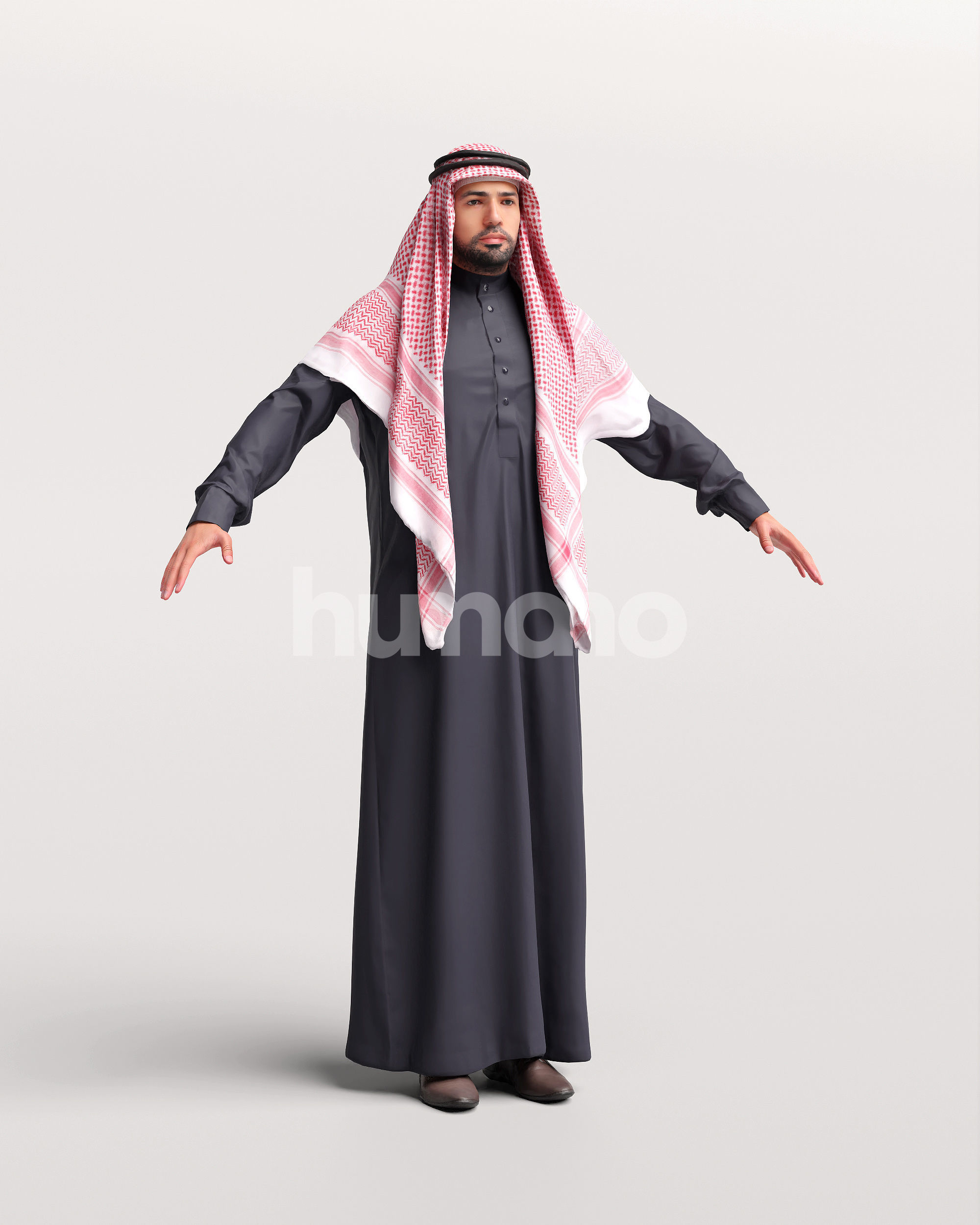 3D model Arab man rigged - different thobe colors - 068-5965 VR / AR ...