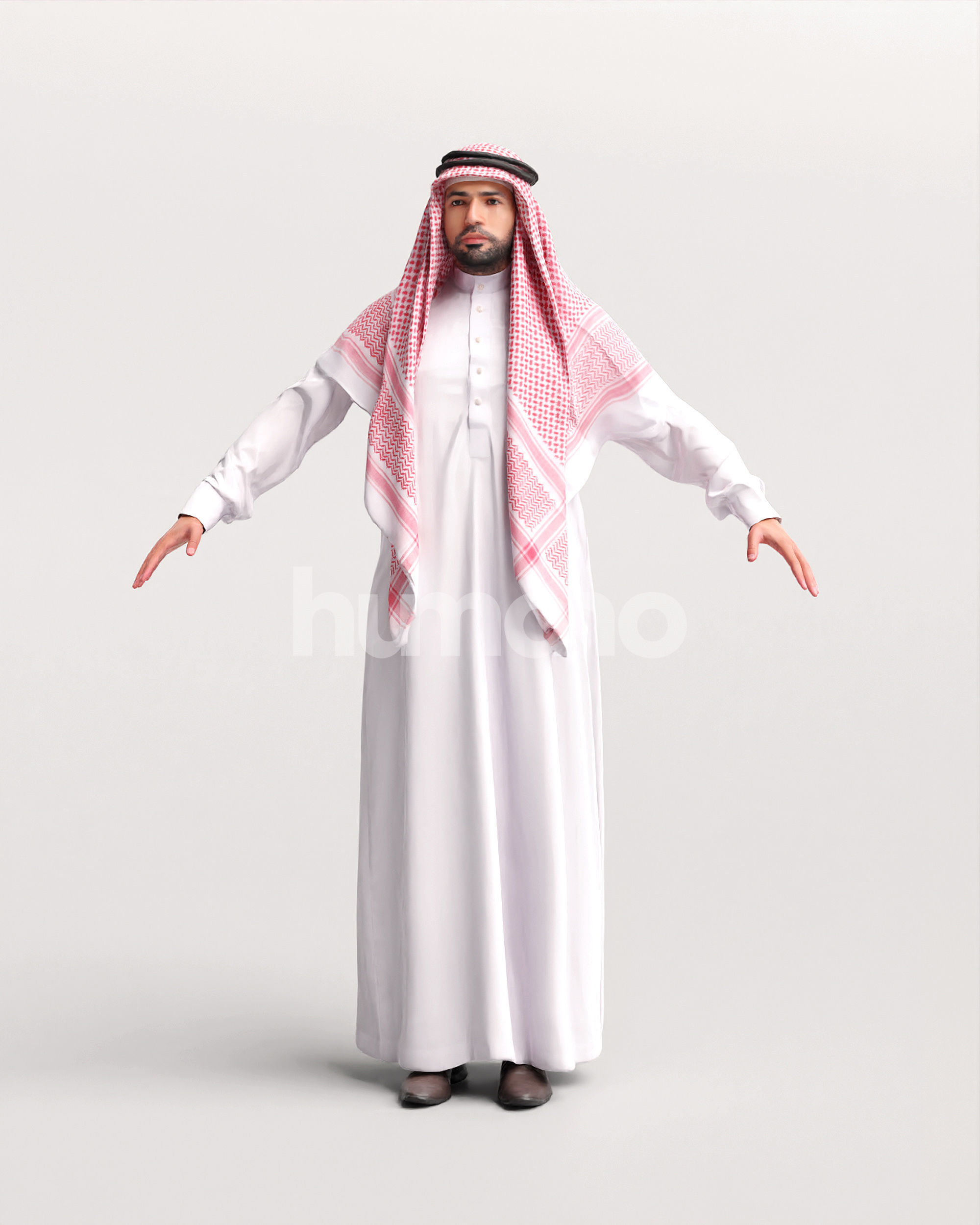 3D model Arab man rigged - different thobe colors - 068-5965 VR / AR ...