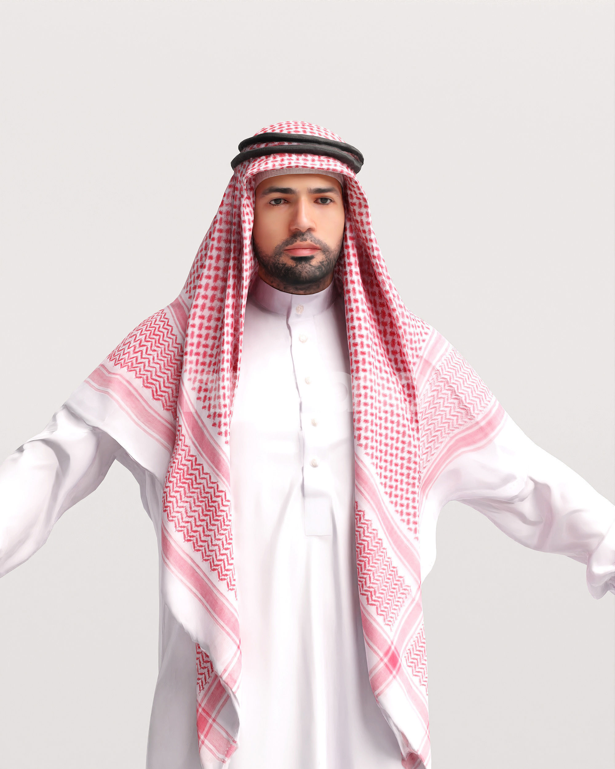 3D model Arab man rigged - different thobe colors - 068-5965 VR / AR ...