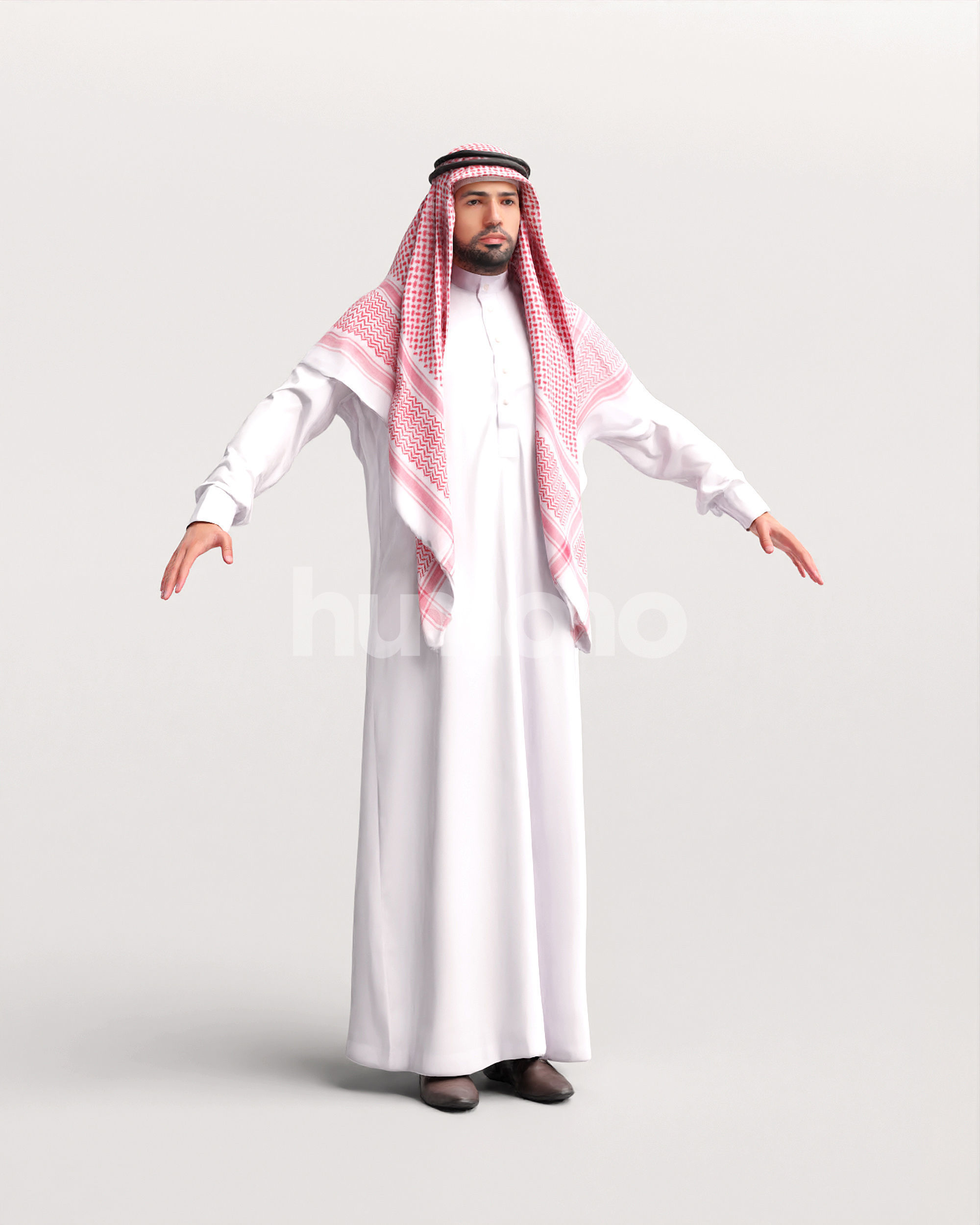 3D model Arab man rigged - different thobe colors - 068-5965 VR / AR ...