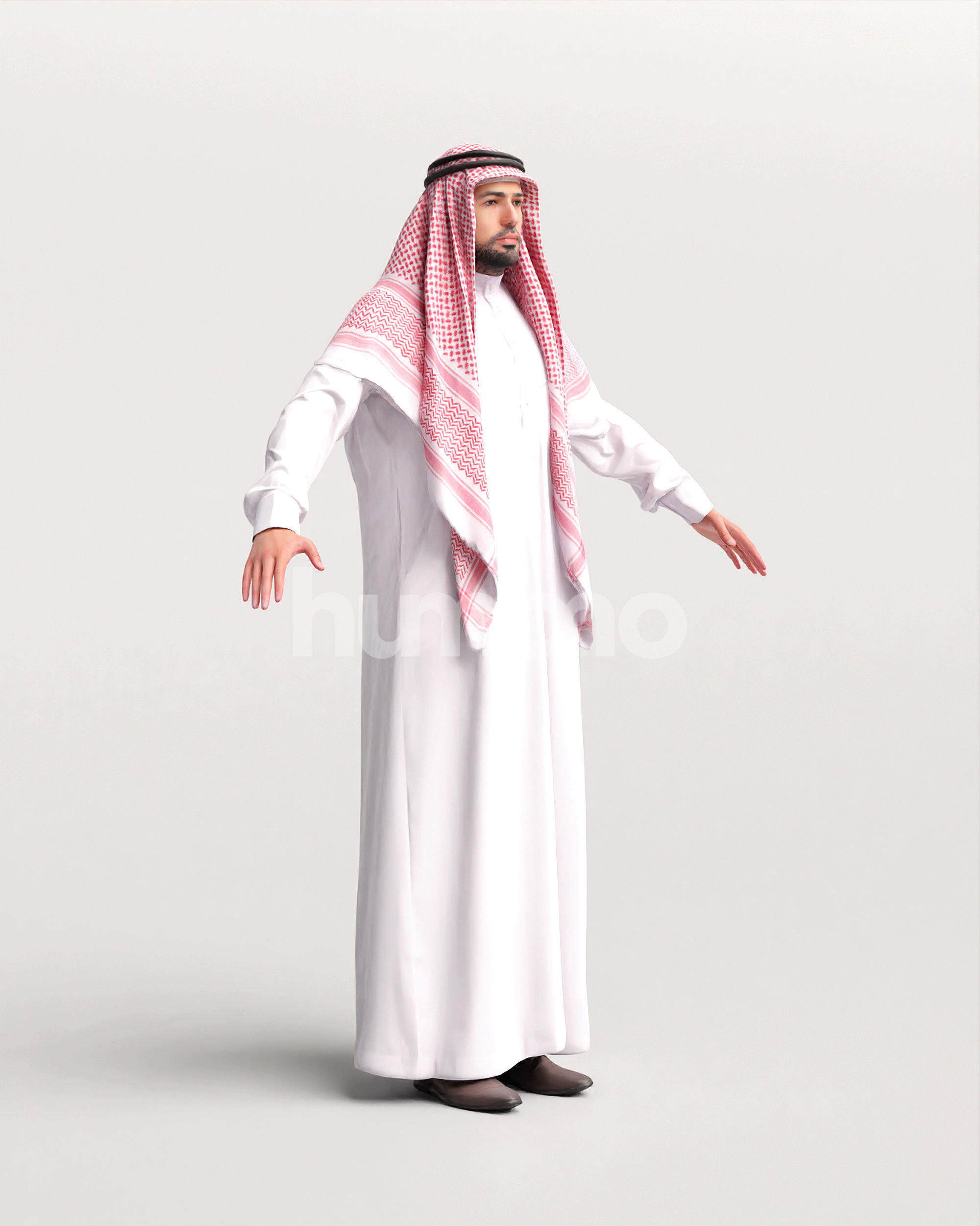 3D model Arab man rigged - different thobe colors - 068-5965 VR / AR ...