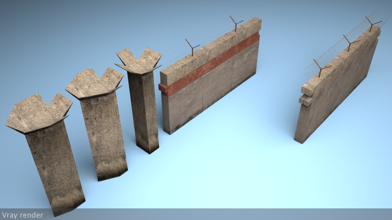 Berlin Wall 1st gen Element 3D model | CGTrader