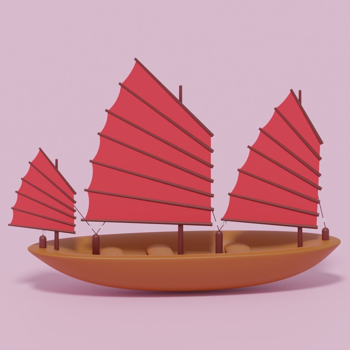 Asian Junk Ship 3D model | CGTrader