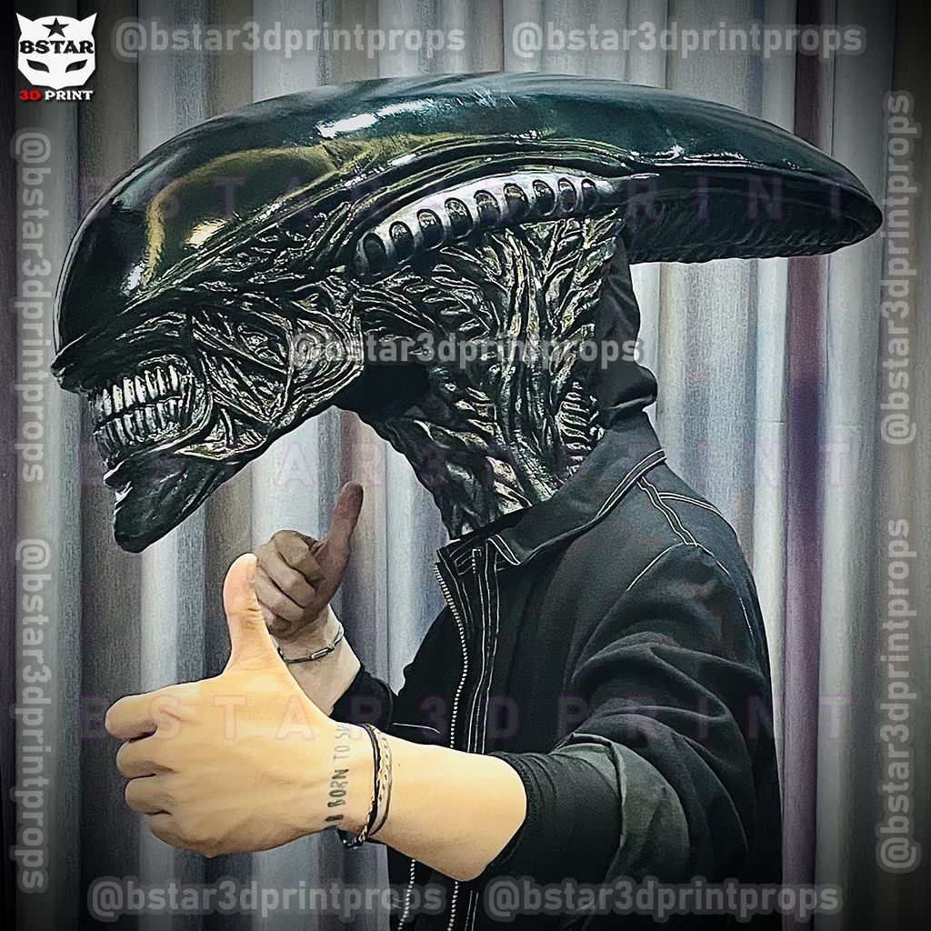 Alien Xenomorph Head Decor - Wearable For Cosplay 3D model 3D printable ...