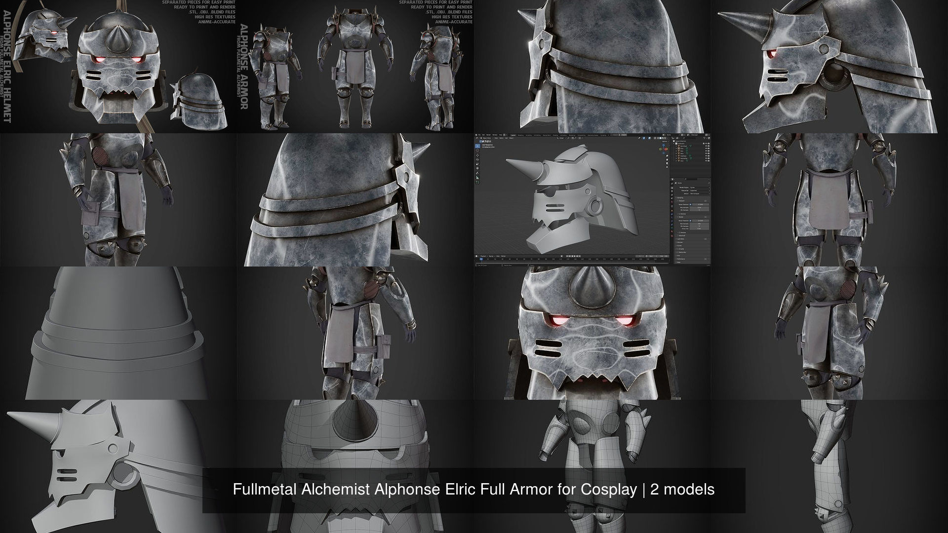 Fullmetal Alchemist Alphonse Elric Full Armor for Cosplay 3D Model ...