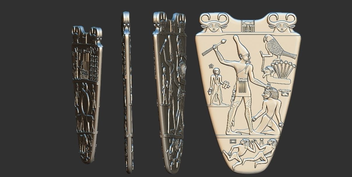 Pharaoh Narmer plate 3d printable model relief CNC 3D model 3D ...