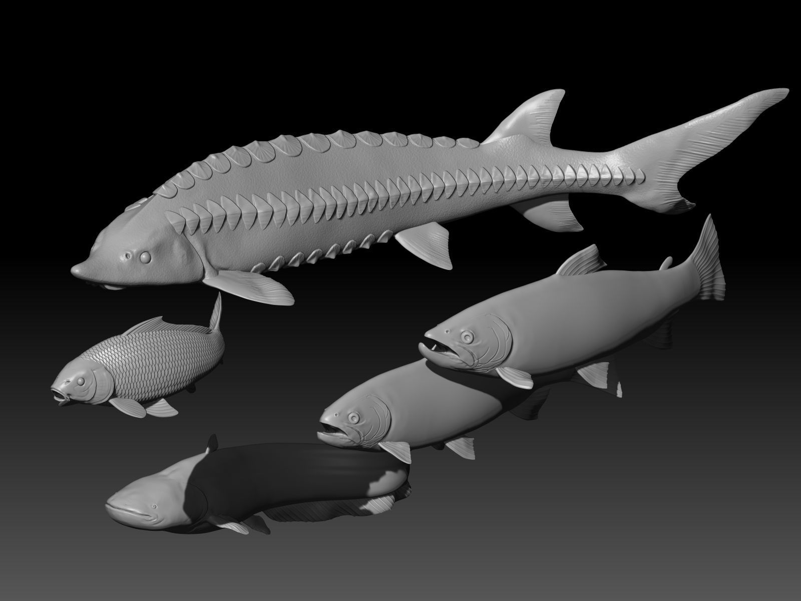 Fish set for 3d print 3D model 3D printable | CGTrader