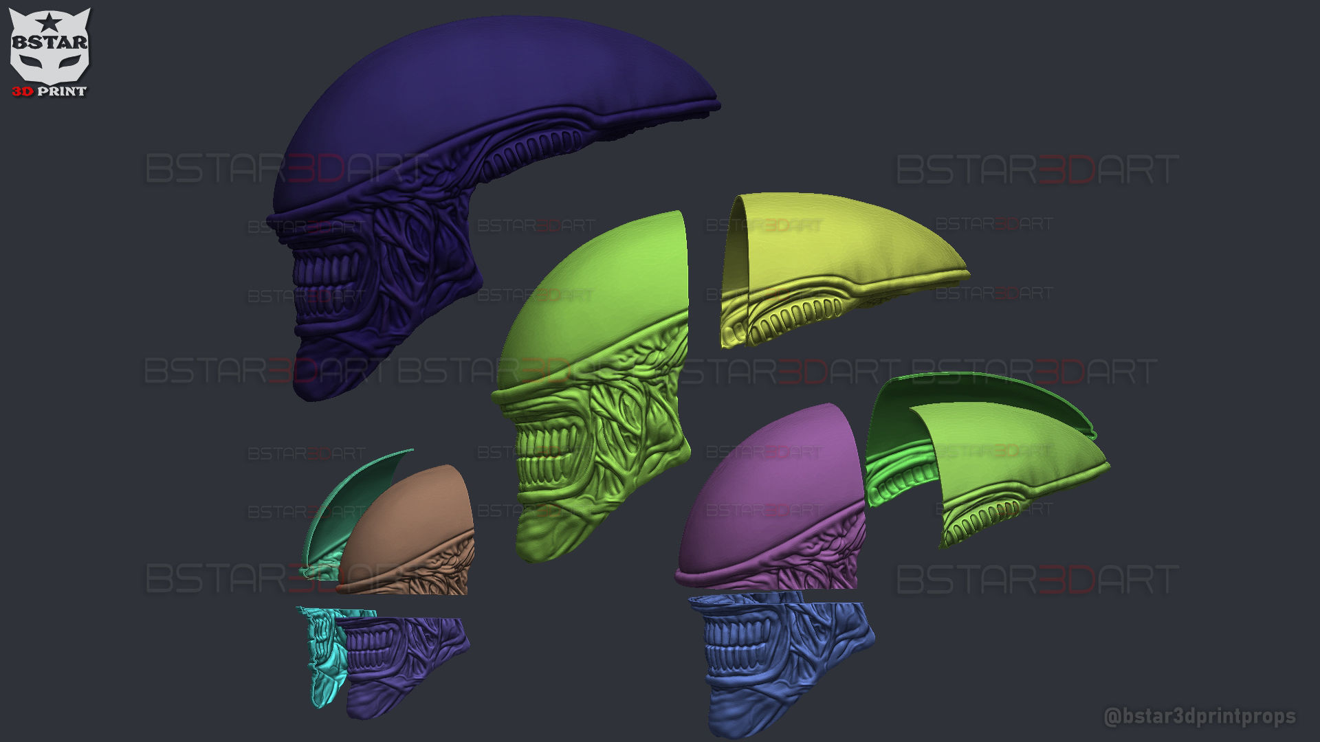 Alien Xenomorph Mask Cosplay 3D model 3D printable | CGTrader