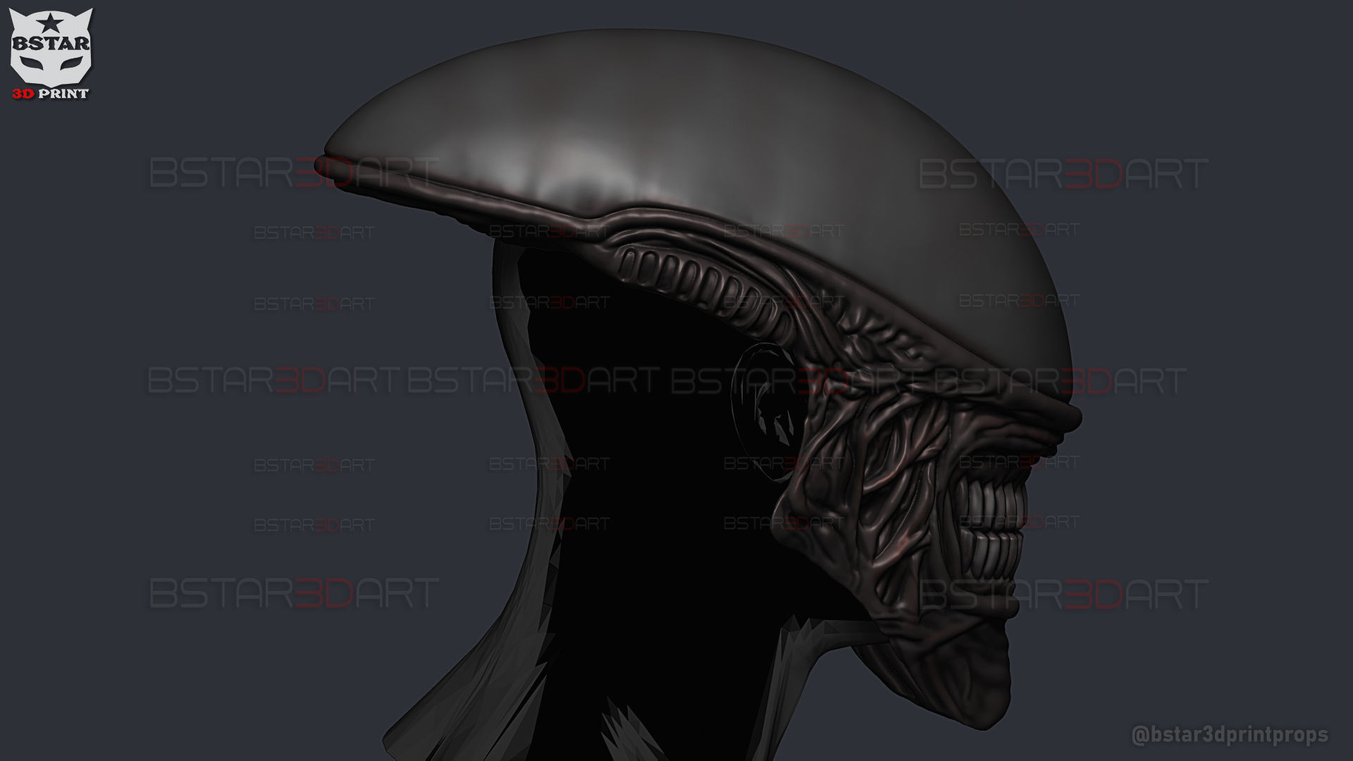 Alien Xenomorph Mask Cosplay 3D model 3D printable | CGTrader