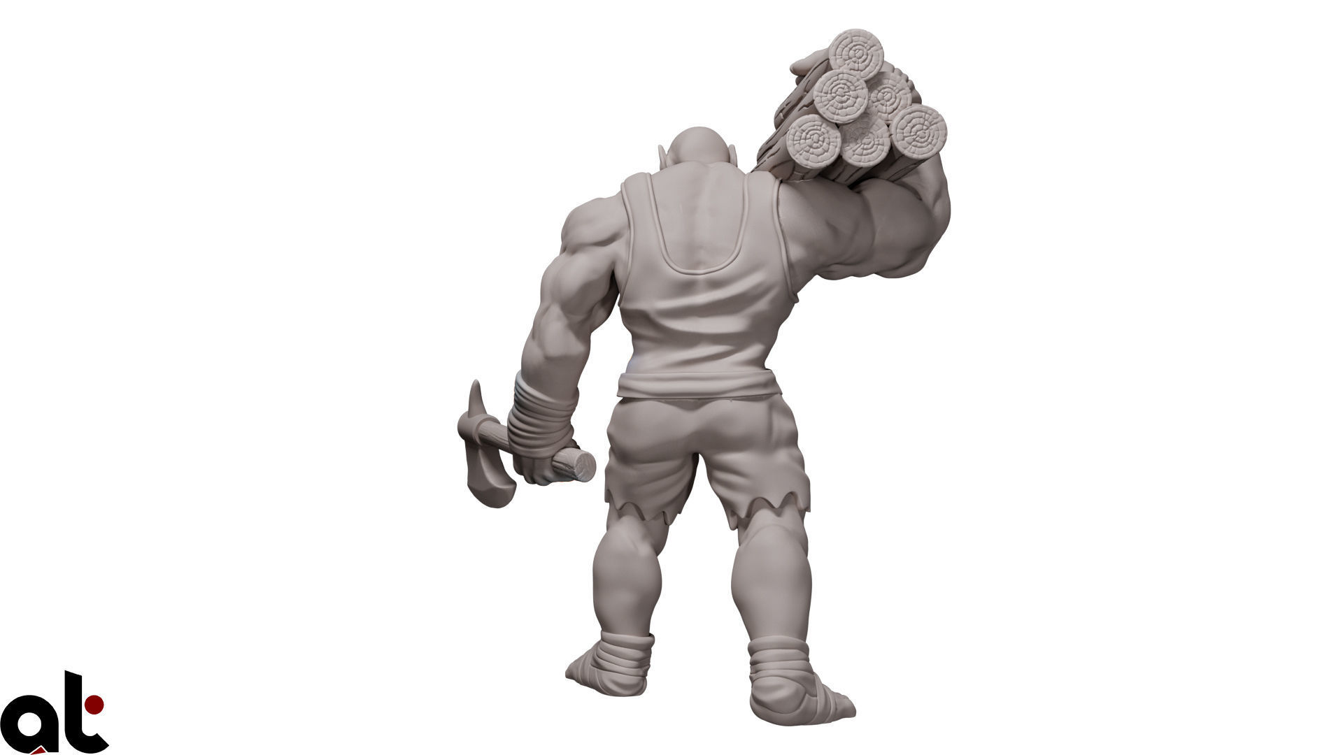 Orc Peon wood worker 3D model 3D printable | CGTrader