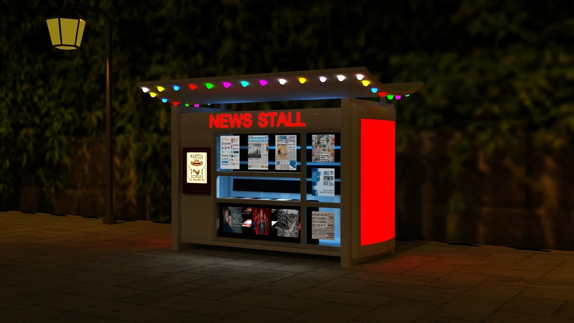 News stall free VR / AR / low-poly 3D model | CGTrader