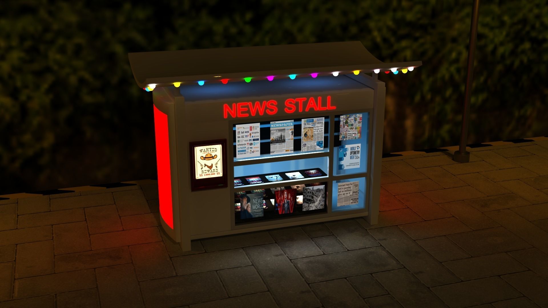 News stall free VR / AR / low-poly 3D model | CGTrader