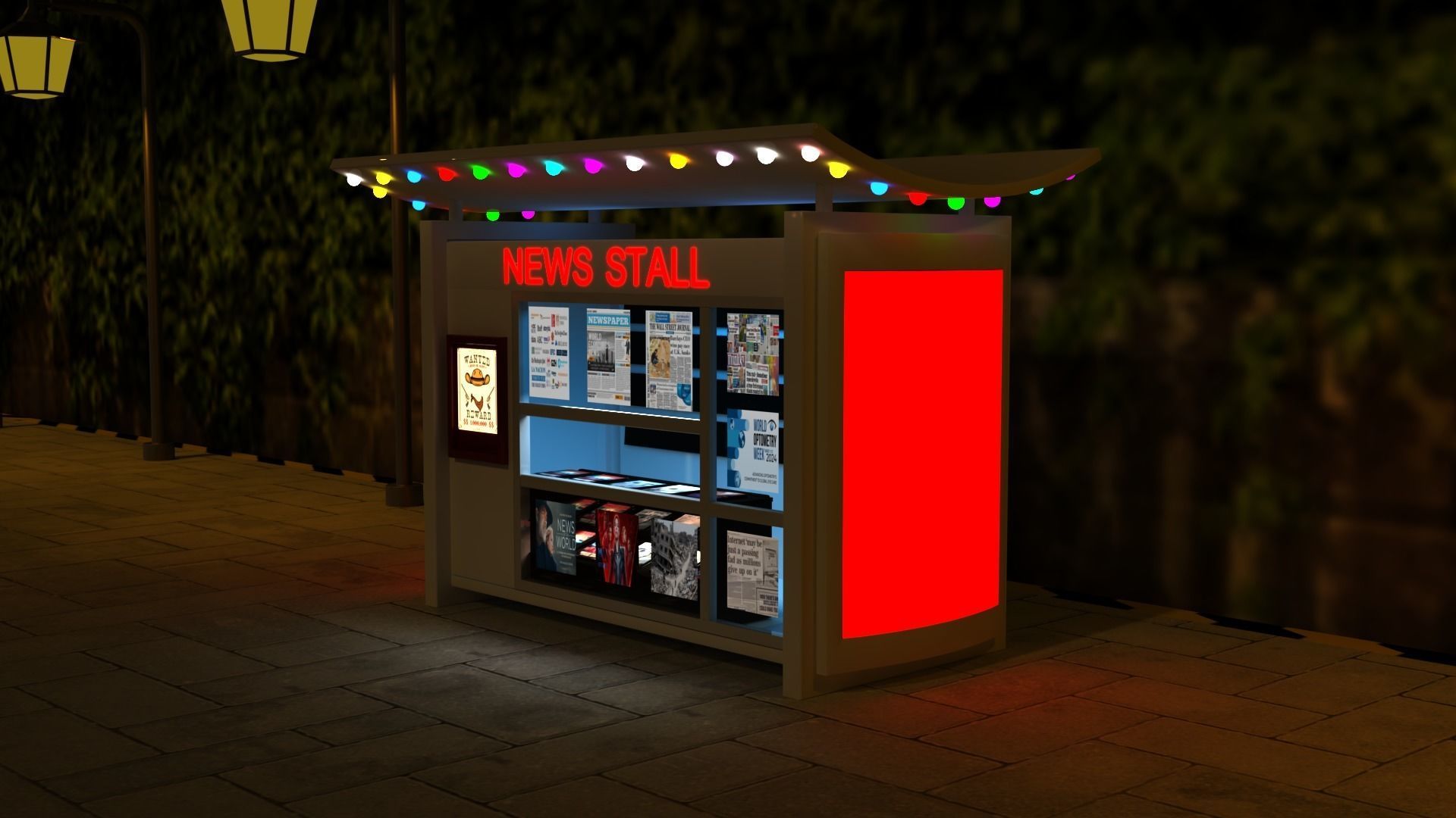 News stall free VR / AR / low-poly 3D model | CGTrader