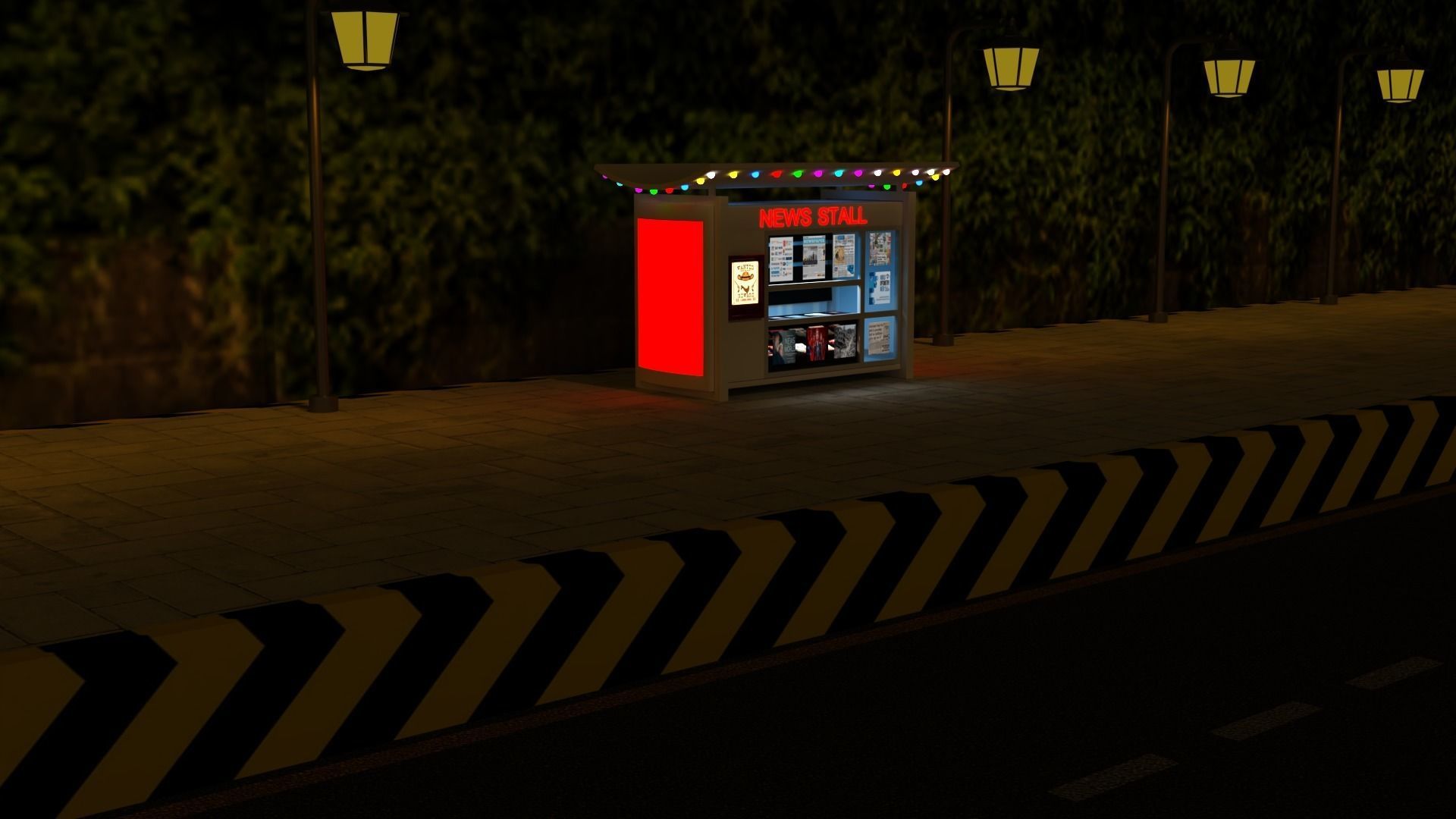 News stall free VR / AR / low-poly 3D model | CGTrader