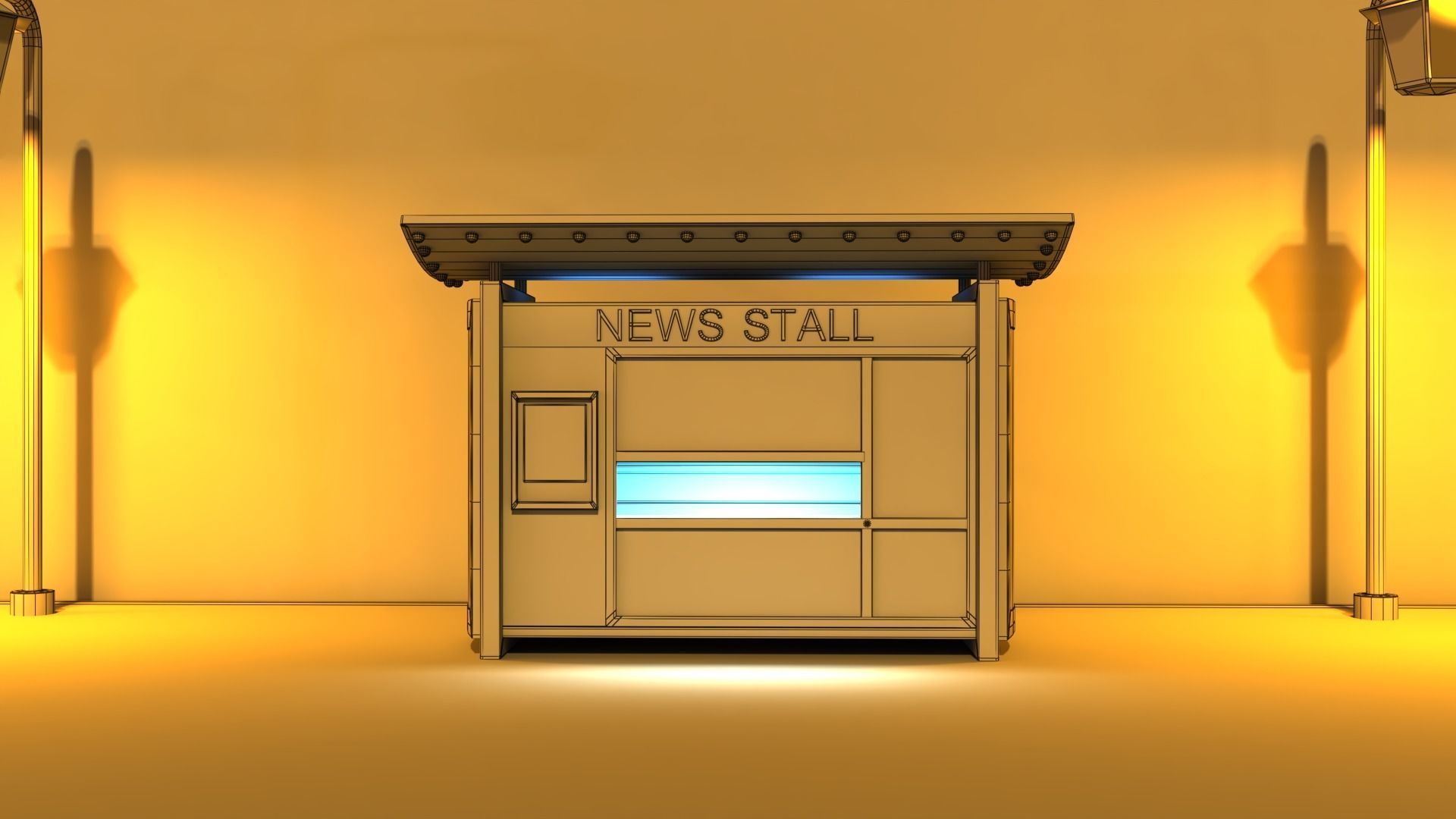 News stall free VR / AR / low-poly 3D model | CGTrader