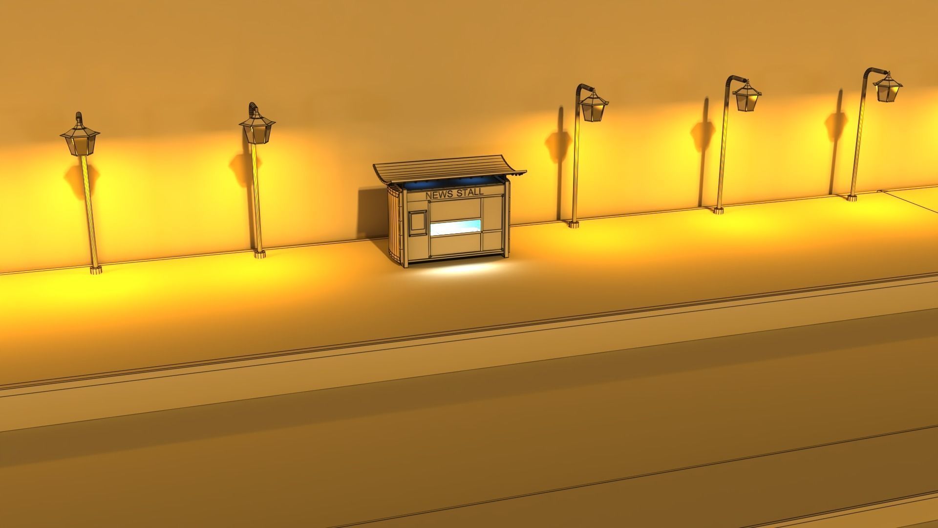 News stall free VR / AR / low-poly 3D model | CGTrader